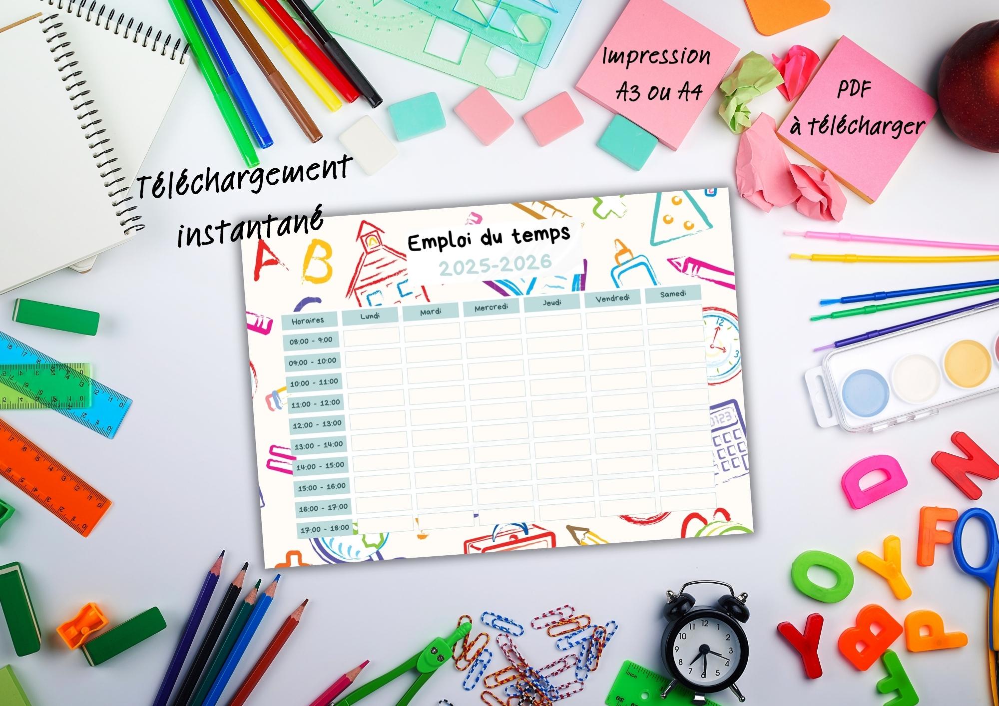 Printable Fun-themed School Timetable | Colorful Weekly Planner for ...
