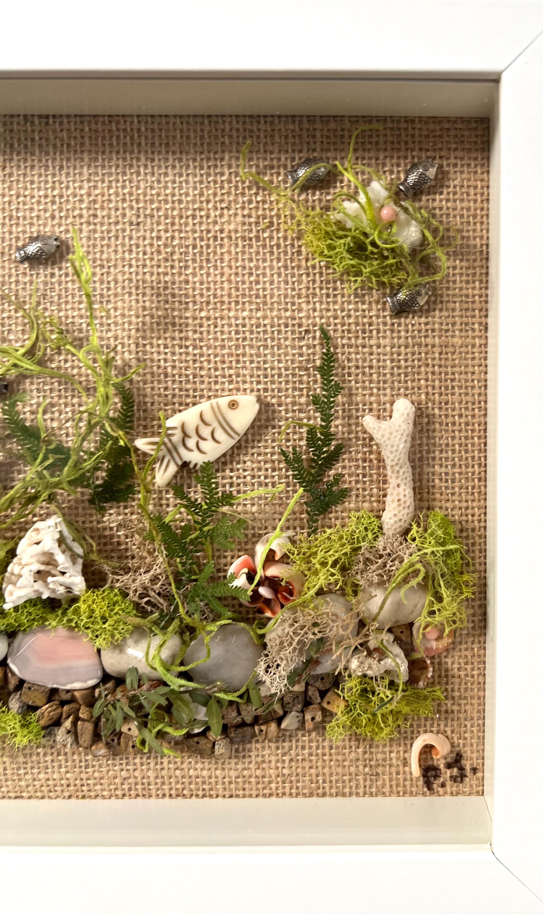 Silver Fish | One-of-a-kind Ocean Collage With Coral, Shells, Moss ...