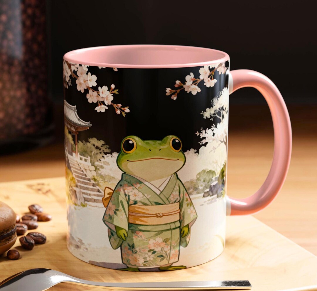 Kimono Frog Mug, Japanese Garden Tea Cup - Etsy