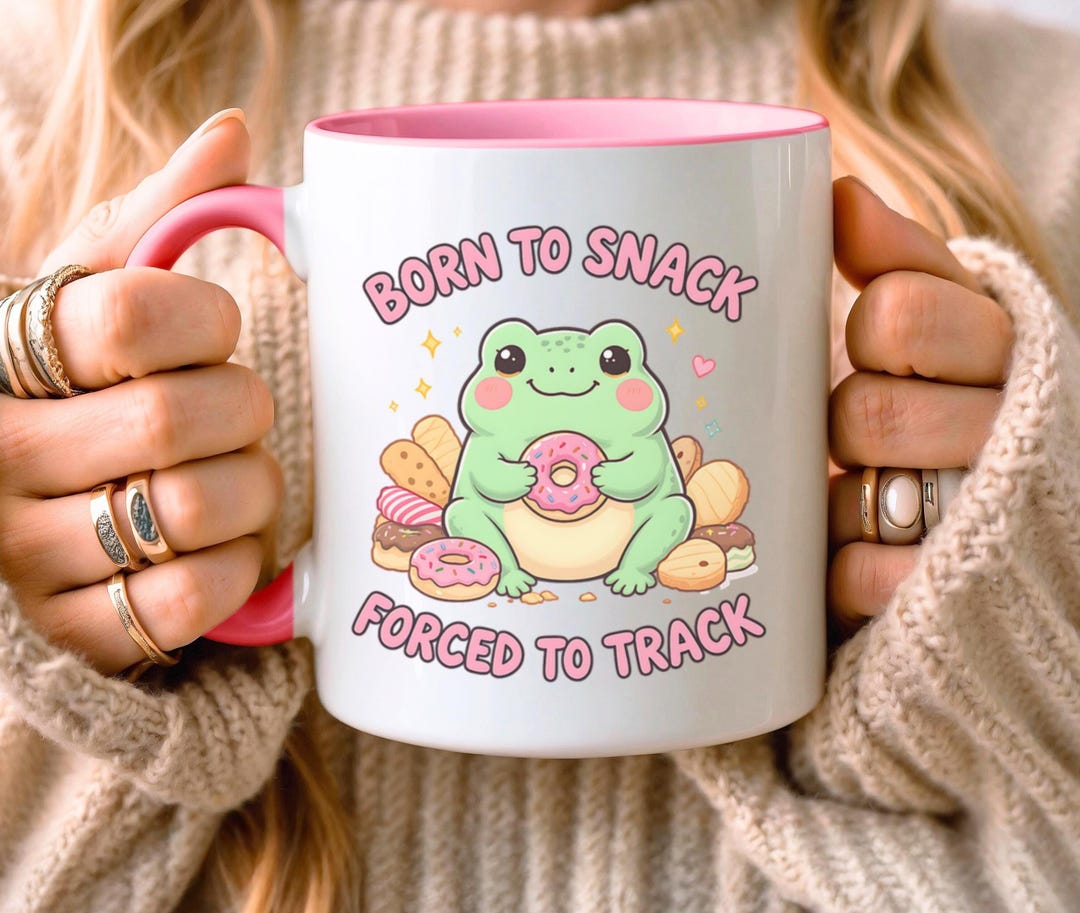Funny Frog Mug, Born to Snack, Snack Lover Gift - Etsy