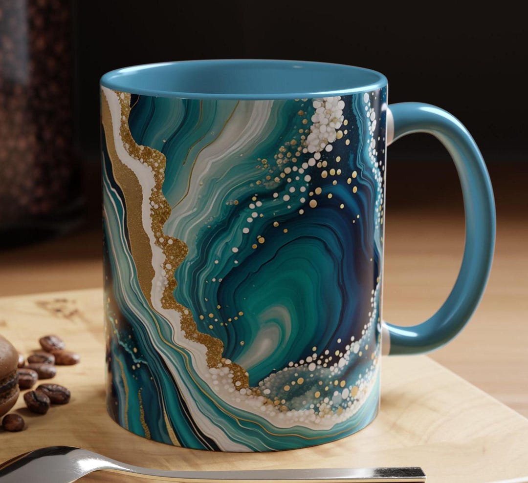 Ocean-inspired Mug, Geode Art Gift, Ocean Lovers Gift, Balance ...