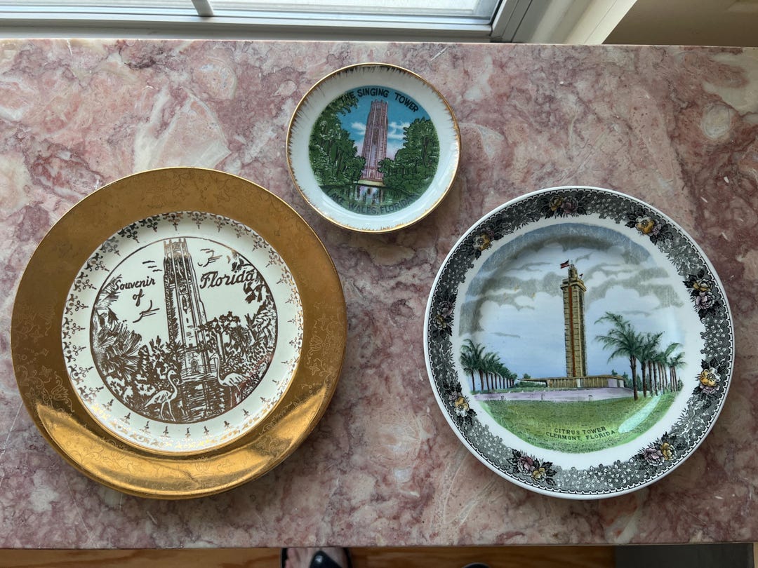 Old Florida Vintage Souvenir Plates - Etsy