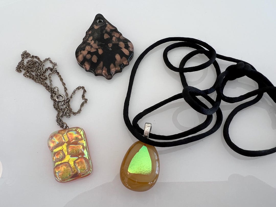 X3 Art Glass Vintage Hand-made Pendants - Etsy