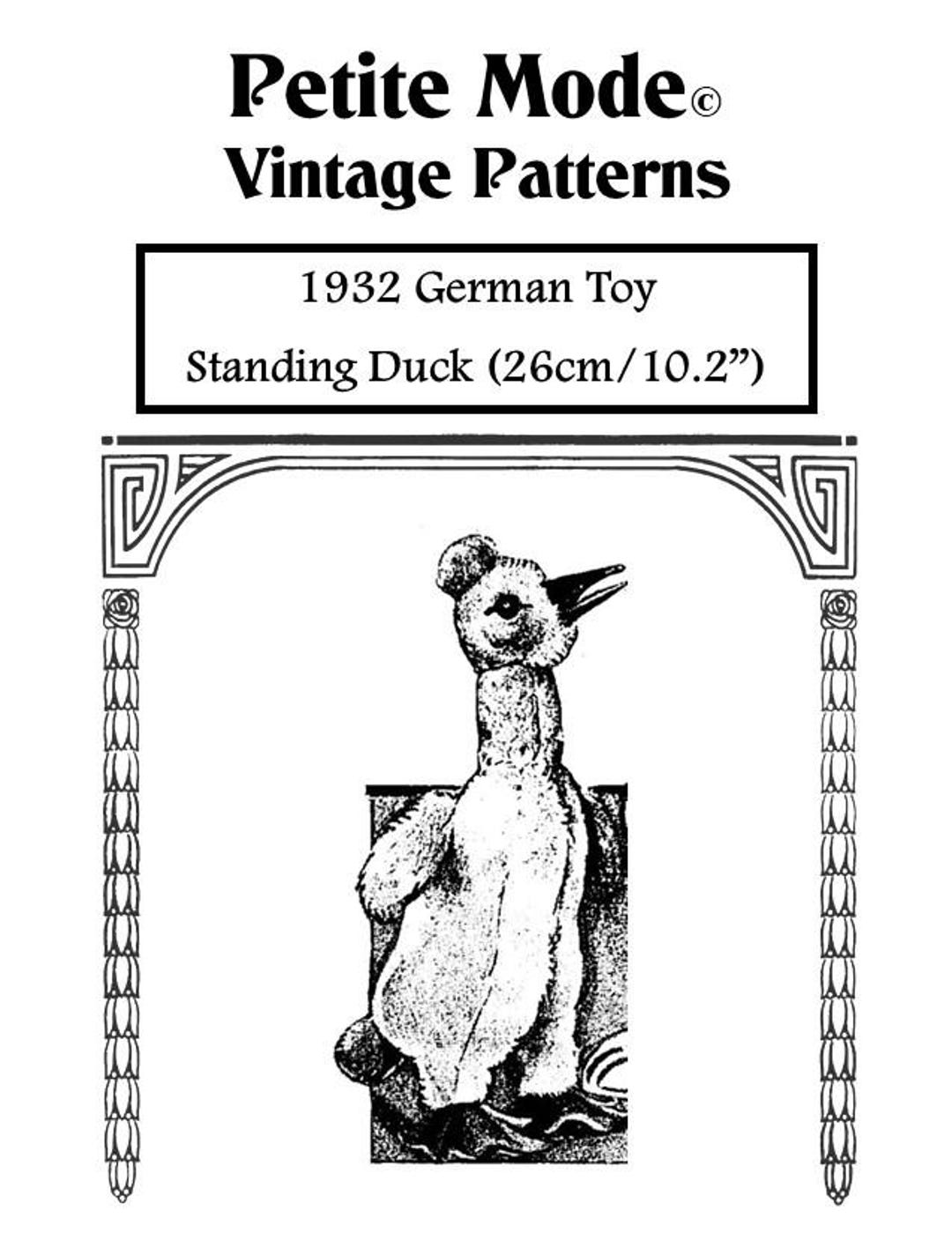 1932 Standing Duck Plush Toy Steiff Replica Sewing Pattern — Complete ...