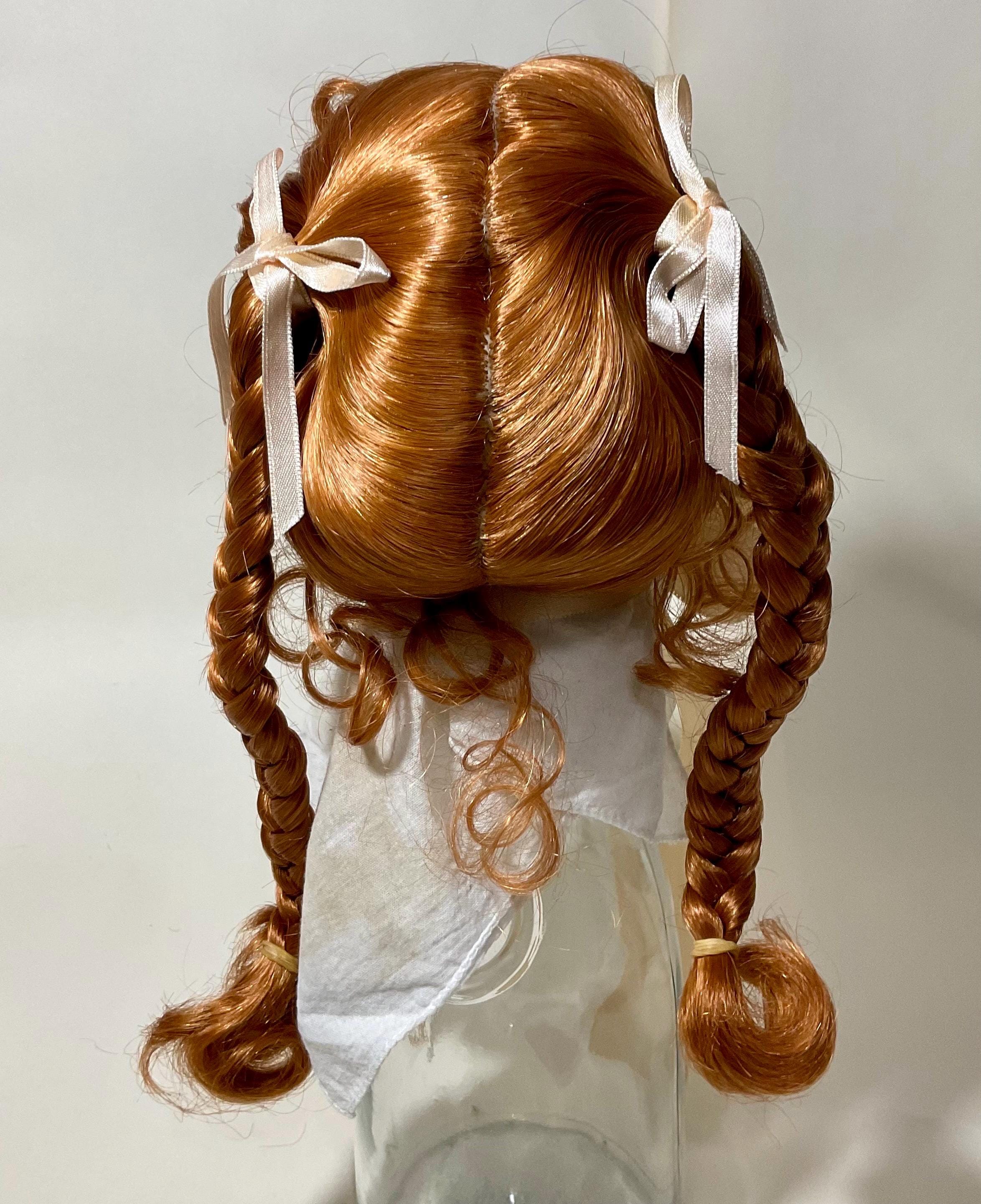 Ruby Carrot Doll Braided Pigtails Wig Hair Size 14-15 - Etsy