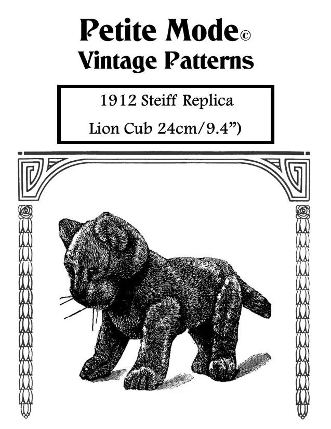 1912 Lion Cub Pattern 25 Cm / 10” ~ Steiff-inspired Replica - Etsy