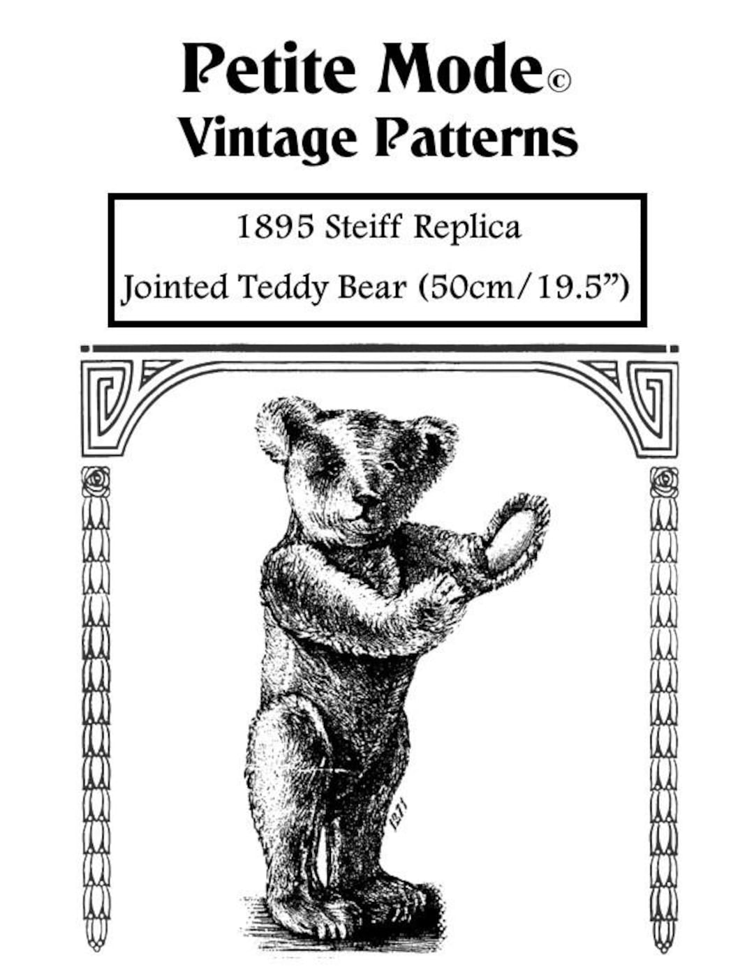 1895 Jointed Teddy Bear Sewing Pattern (50 Cm / 19.5”) – Steiff Replica ...
