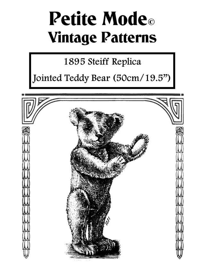 1895 Jointed Teddy Bear Sewing Pattern (50 Cm / 19.5”) – Steiff Replica ...