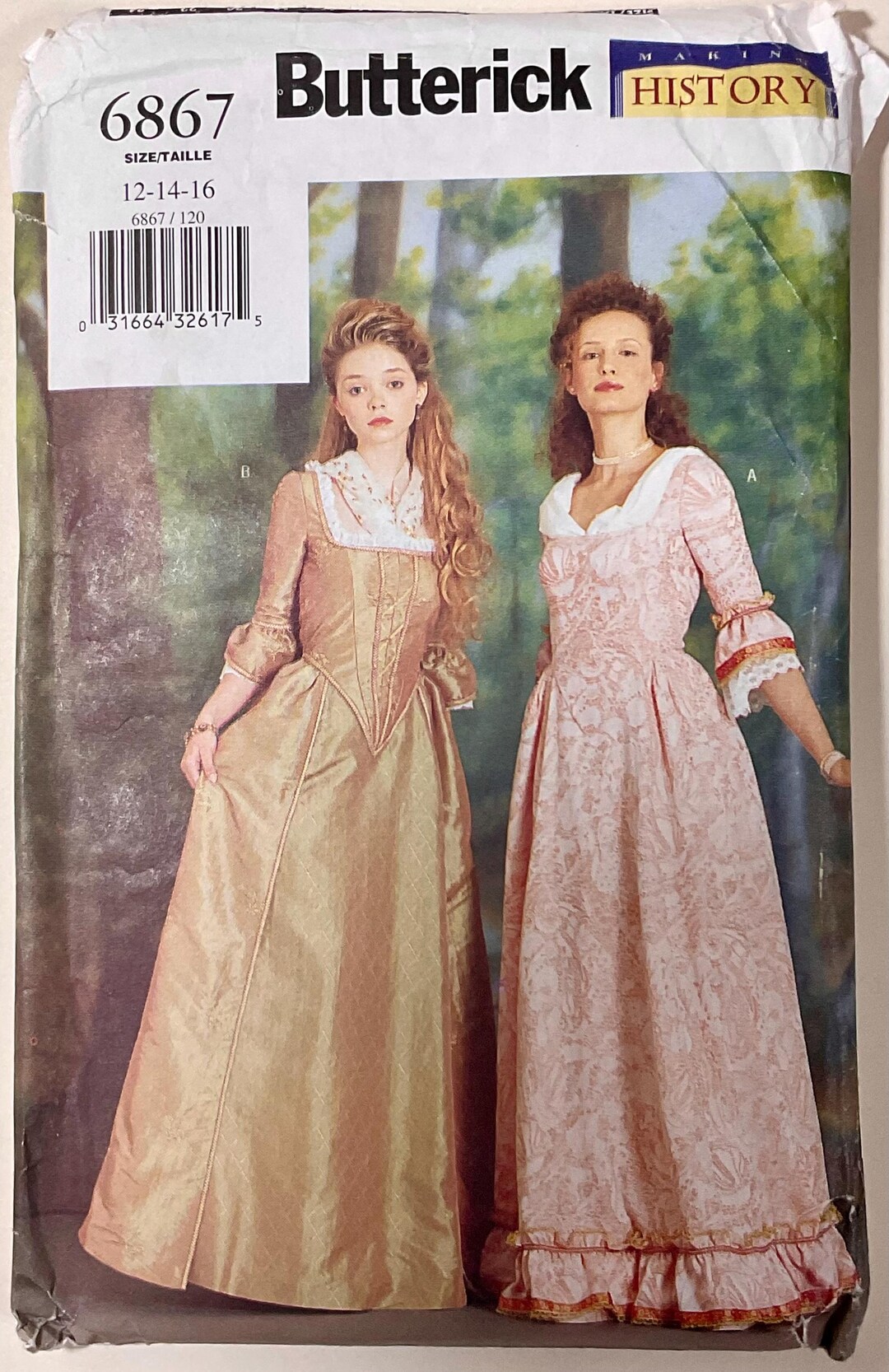 Butterick Pattern 6867 - “making History” Series Size 12-16 - Etsy