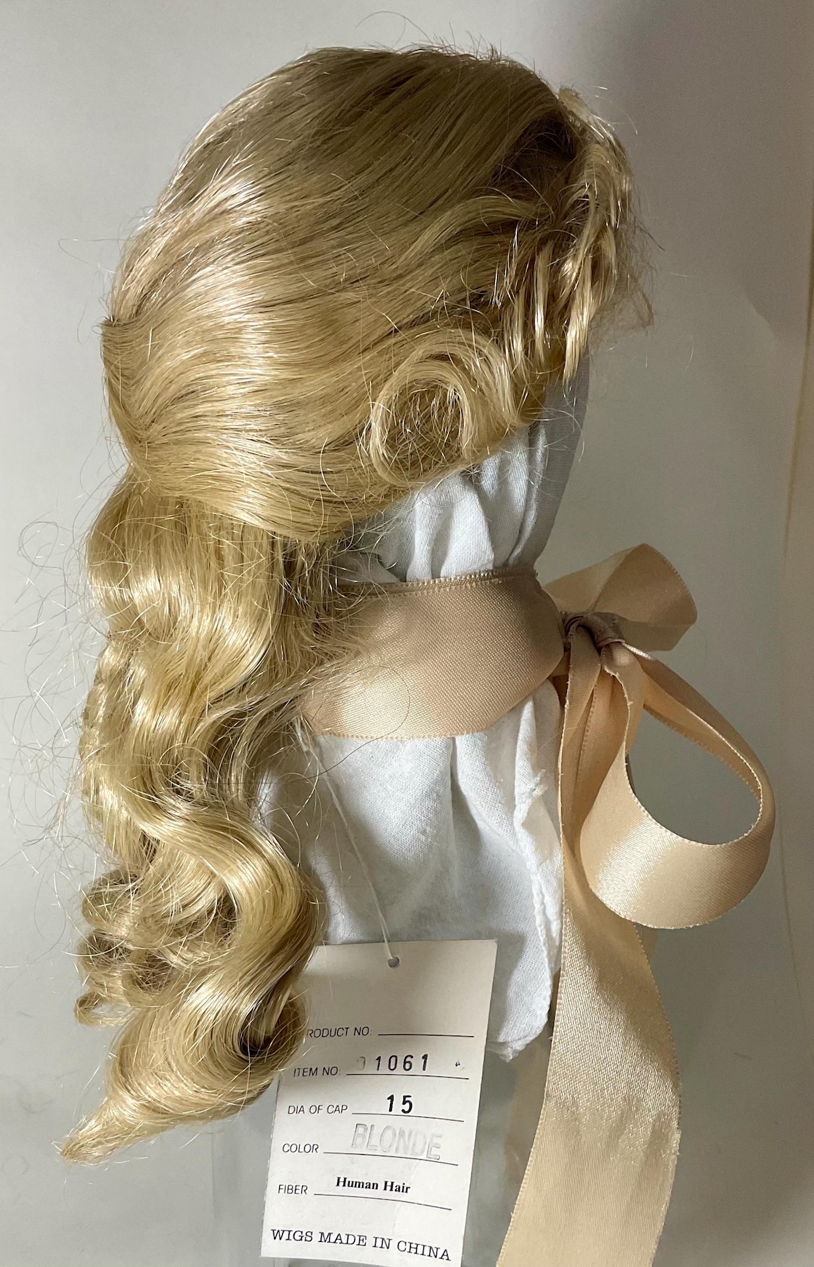 Dollspart Product 01061 Long Blonde Doll Wig Human Hair Size 15 - Etsy