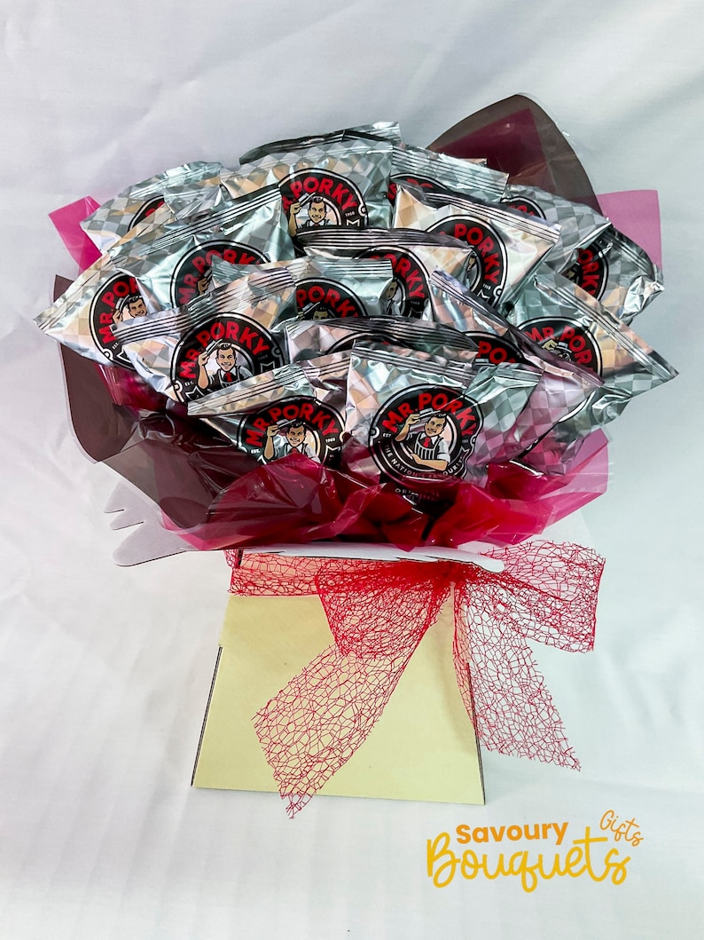 Pork Scratchings Bouquet Gift Set, Savoury Hamper, Personalised Gift ...