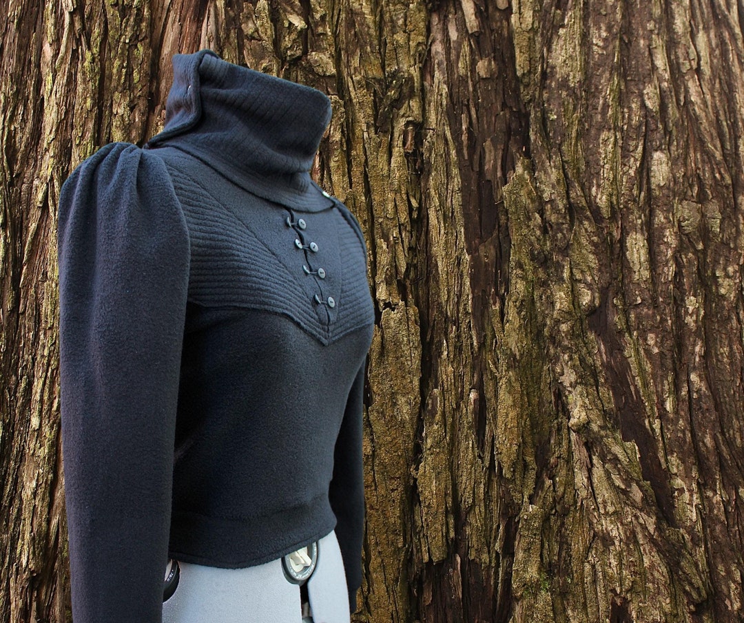 Origami Top. Fleece Pullover Sweatshirt W Origami Inspired Collar. Made ...