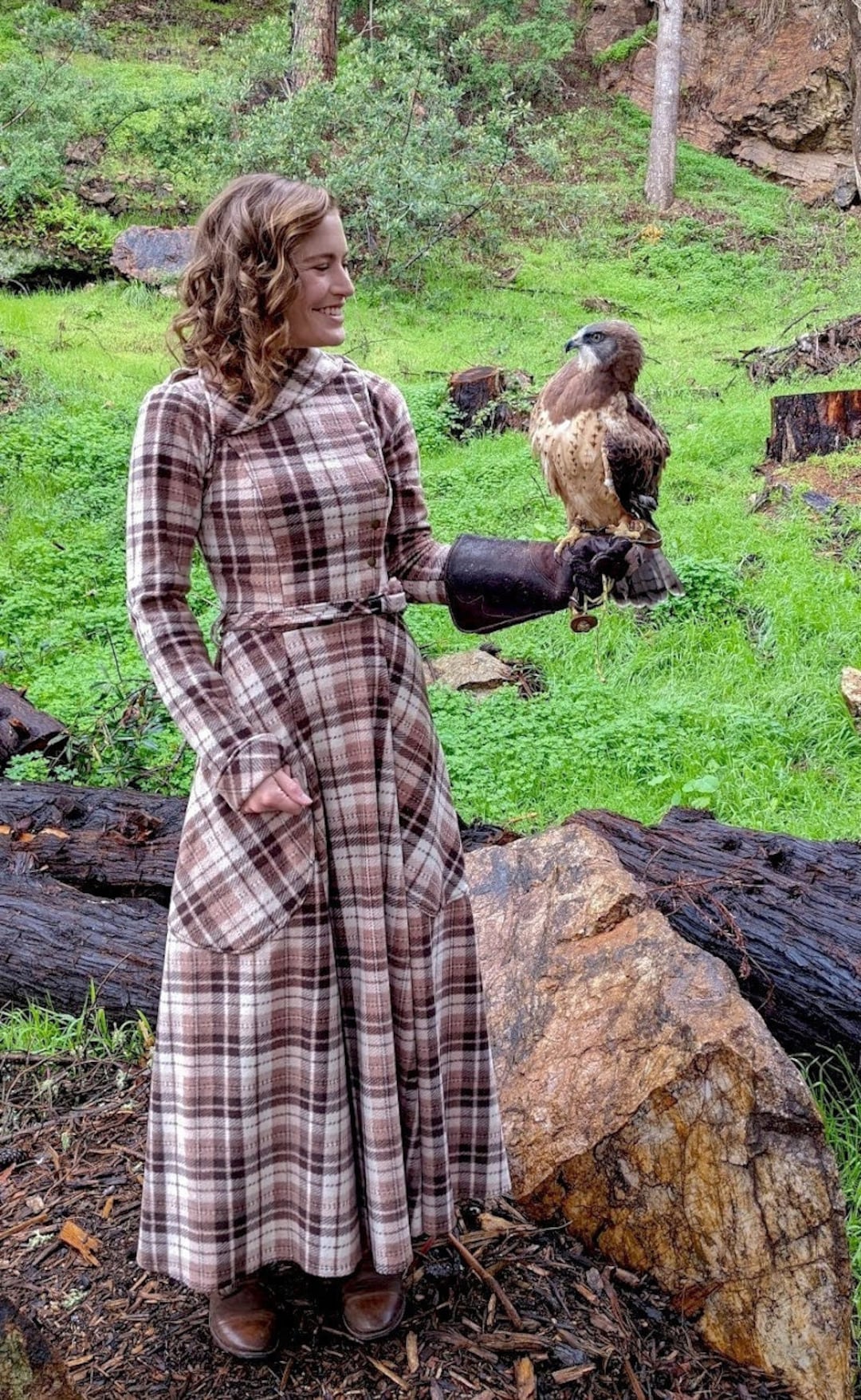 Plaid Fleece Blanket Dress: Vintage Inspired Prairie Gown With Pockets ...