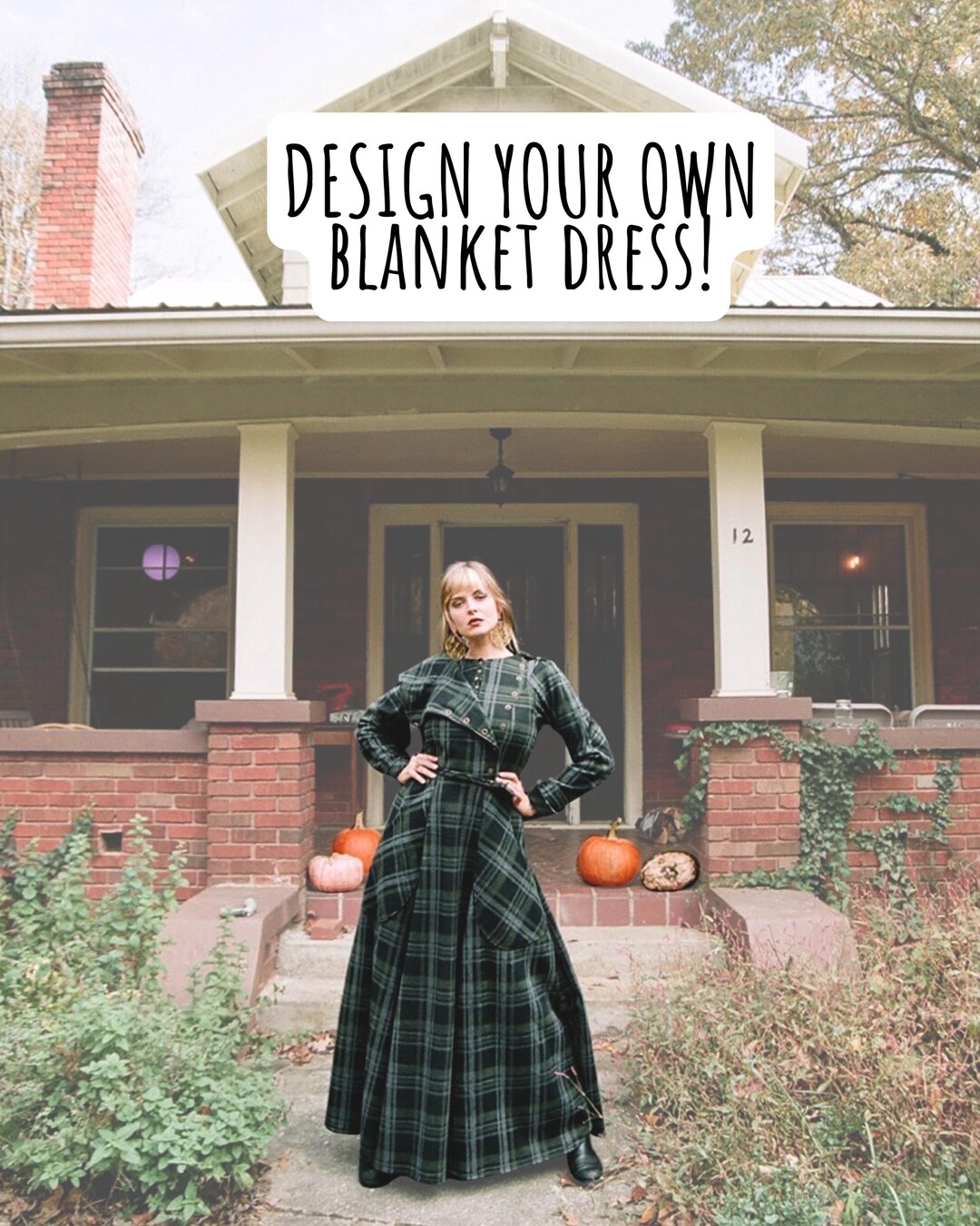Design Your Own Plaid Fleece Maxi Dress: Made-to-order With Pockets - Etsy