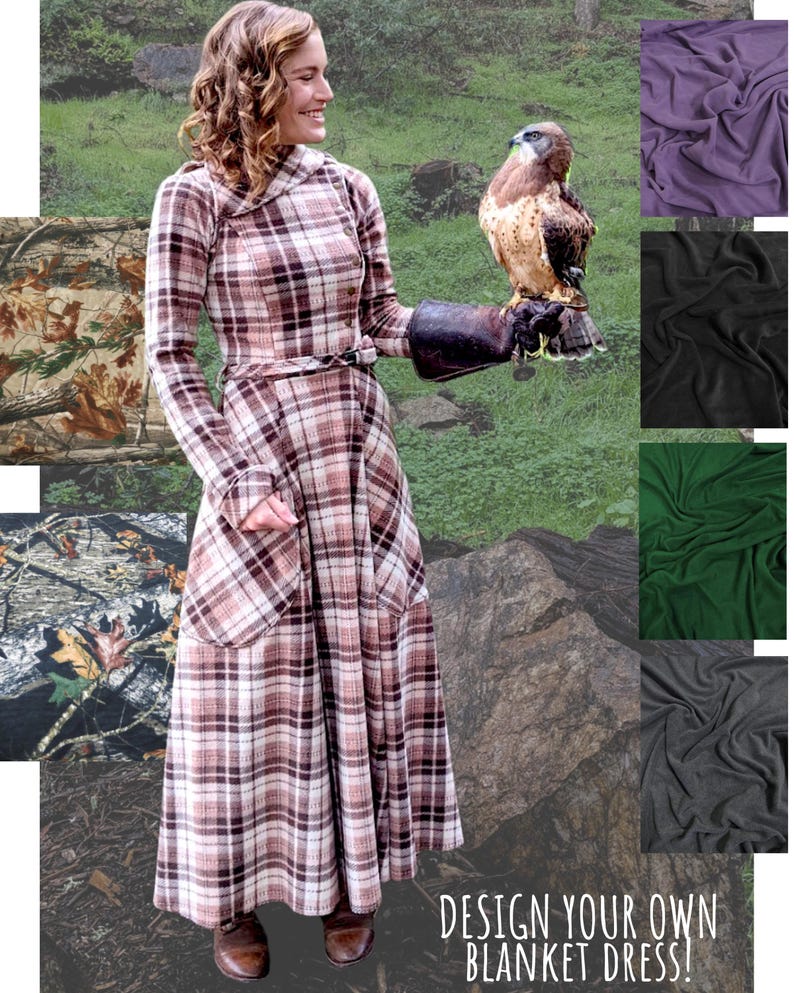 Design Your Own Plaid Fleece Maxi Dress: Made-to-order With Pockets - Etsy