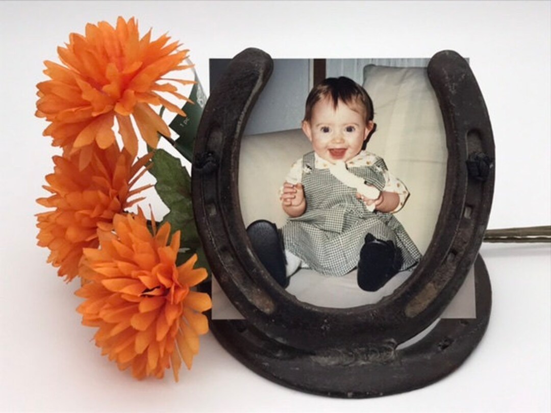 Real Horseshoe Picture Frame Rustic Welded Art Tabletop - Etsy