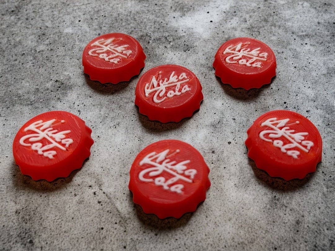 Fallout Red Nuka Cola Bottlecaps Pack of 6 Com Icon Gear, Cosplay or ...