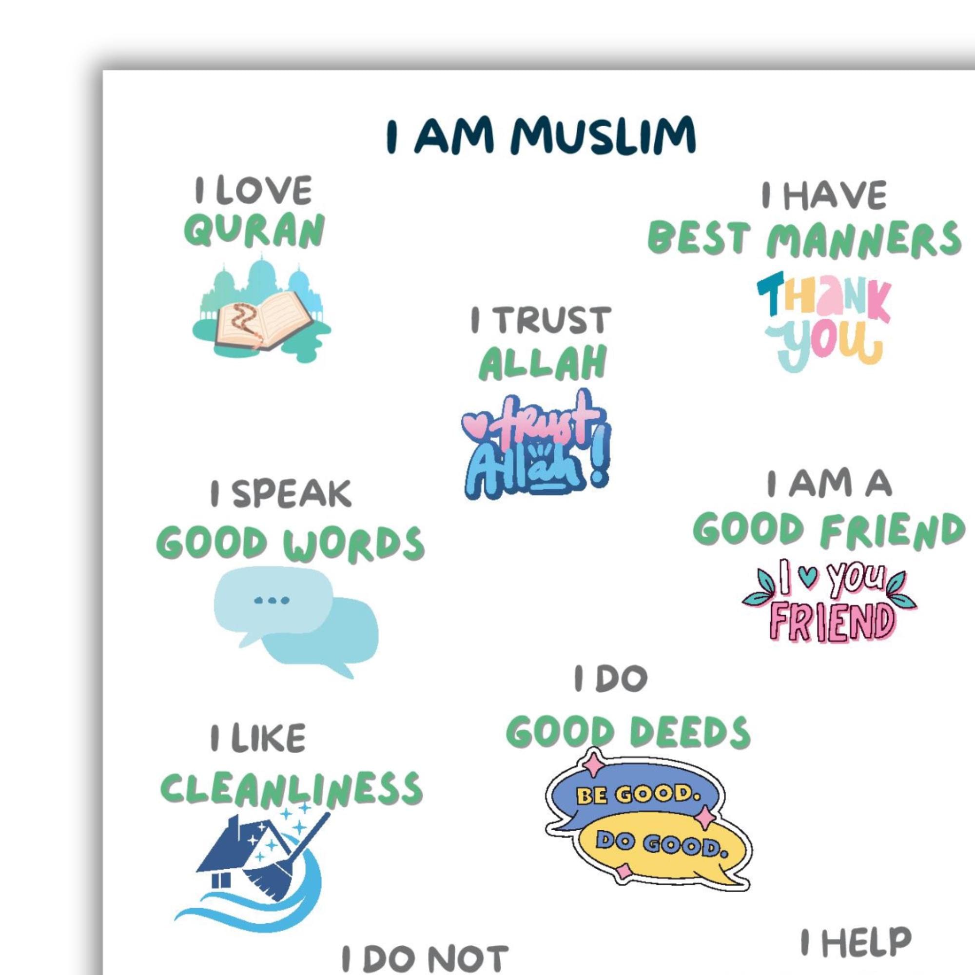 Islamic Affirmations Poster Printable for Muslim Kids, Wall Art, Gift ...