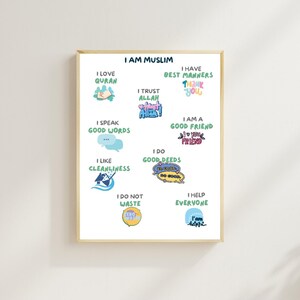 Islamic Affirmations Poster Printable for Muslim Kids, Wall Art, Gift ...