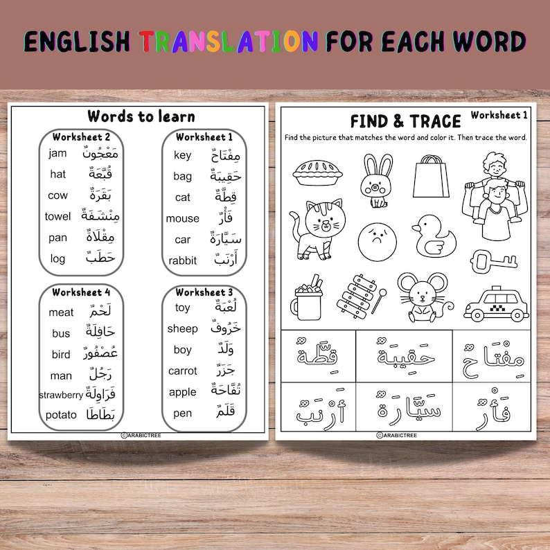 Arabic Worksheets for Kids – Tracing, Coloring and Word Activities ...