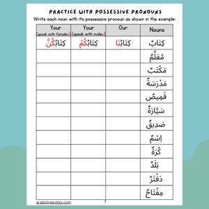 Arabic Grammar Worksheets Printable Learning Classroom Homeschool PDF ...