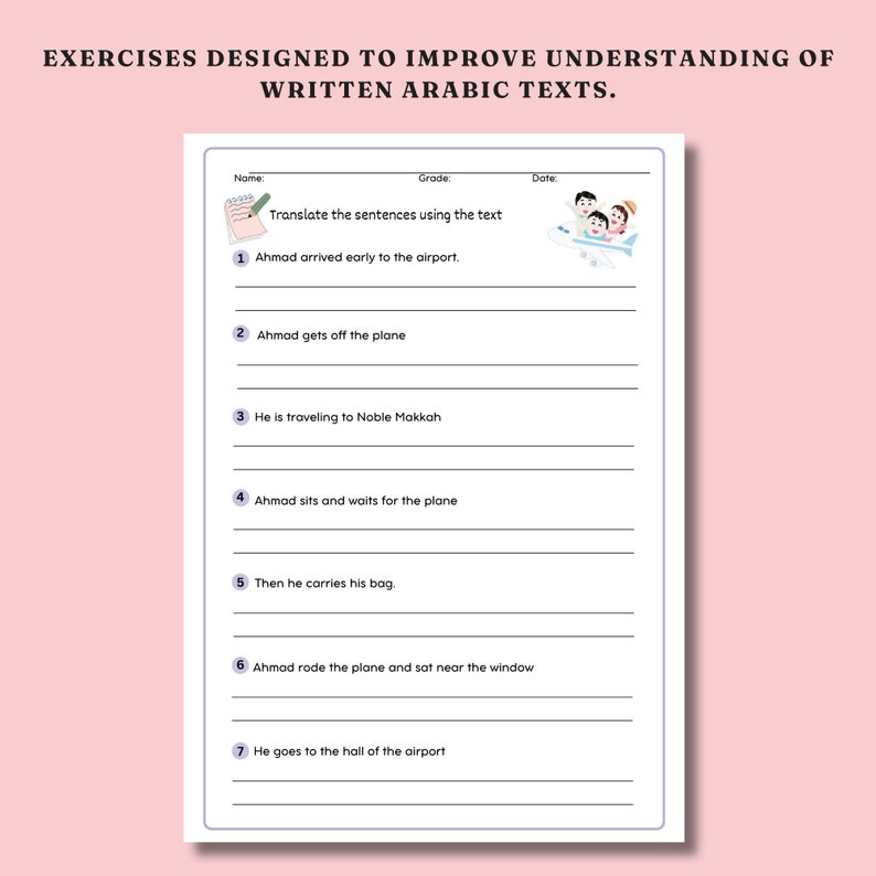 Arabic Worksheets: Bilingual Reading & Learning Worksheets Suitable for ...