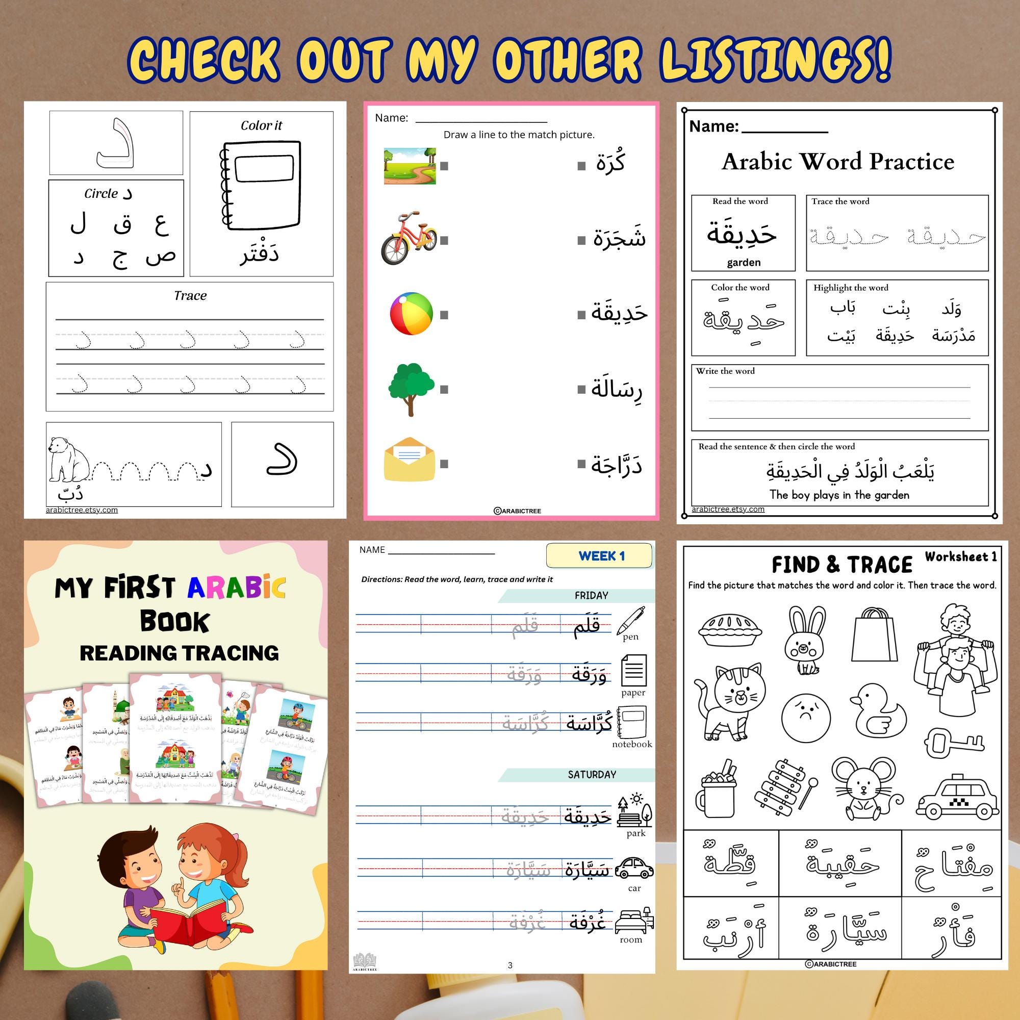 Simple Arabic English Sentences Learning Tracing Writing Practice ...