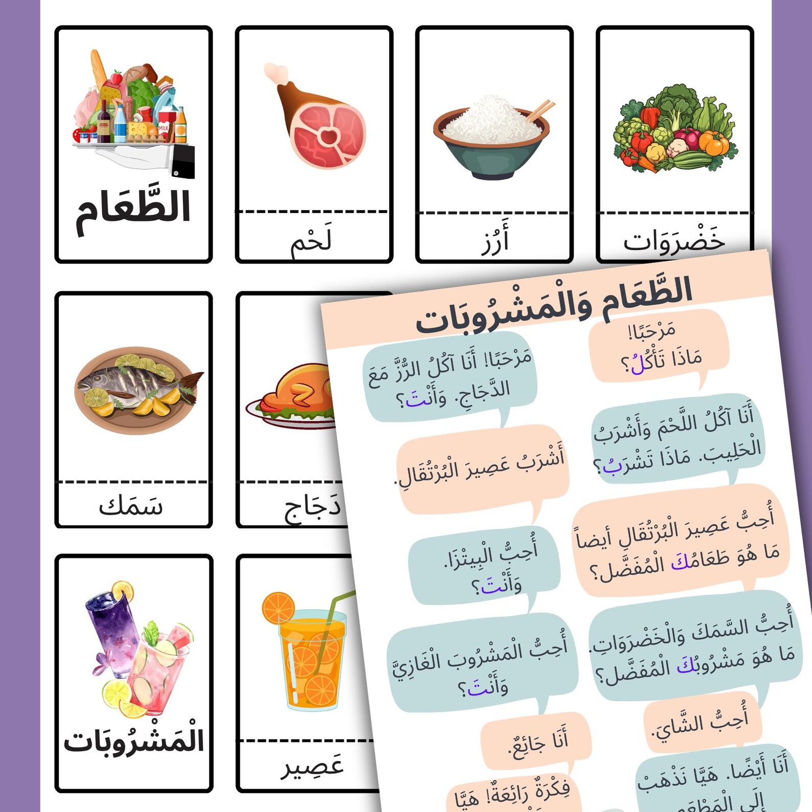 Arabic Flashcards for Kids: Conversational Language Learning (printable ...