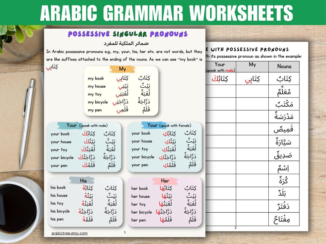 Arabic Grammar Worksheets Printable Learning Classroom Homeschool PDF ...