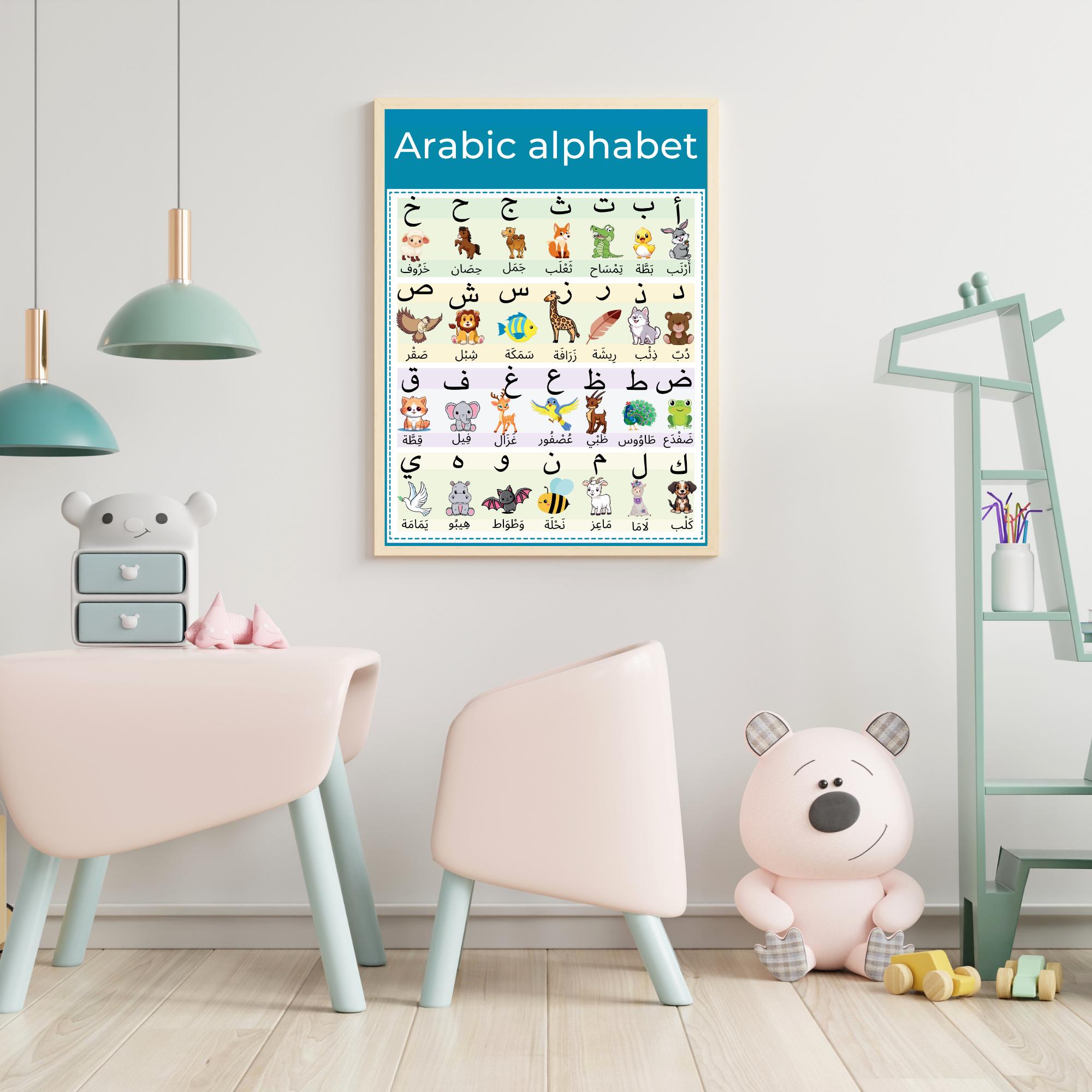 Arabic Alphabet Poster: Islamic Nursery Art, Educational Print (digital ...