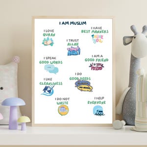 Islamic Affirmations Poster Printable for Muslim Kids, Wall Art, Gift ...