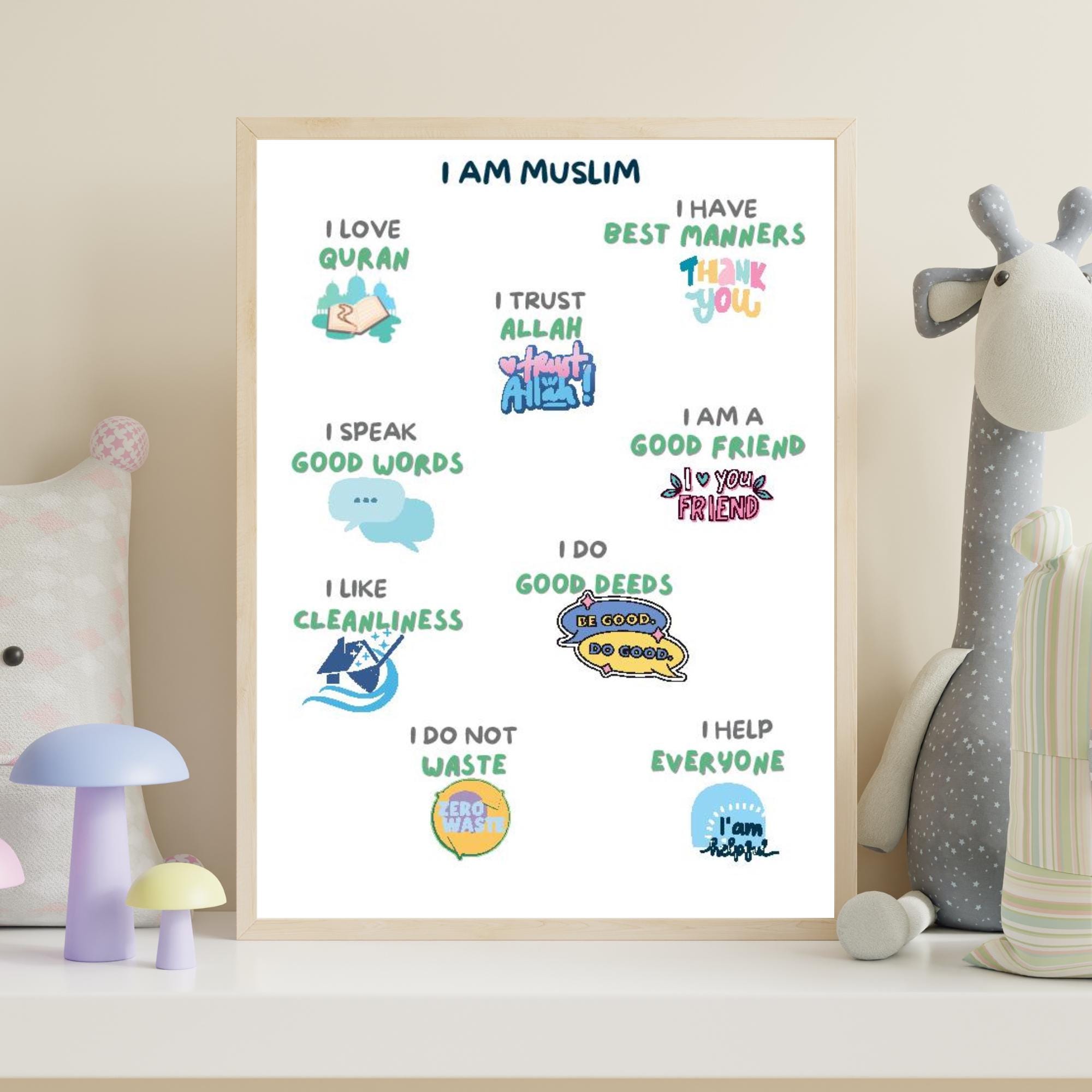 Islamic Affirmations Poster Printable for Muslim Kids, Wall Art, Gift ...