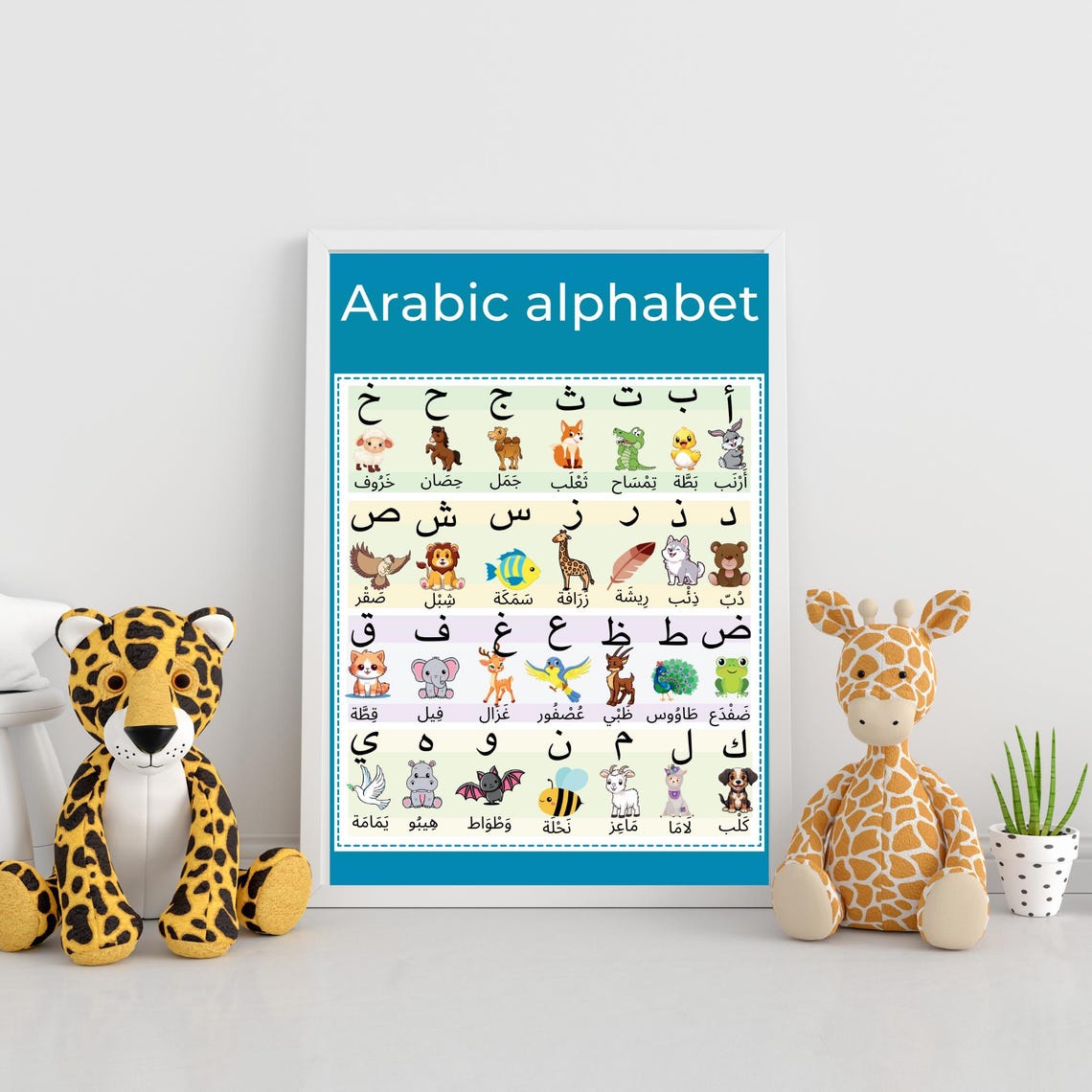 Arabic Alphabet Poster: Islamic Nursery Art, Educational Print (digital ...