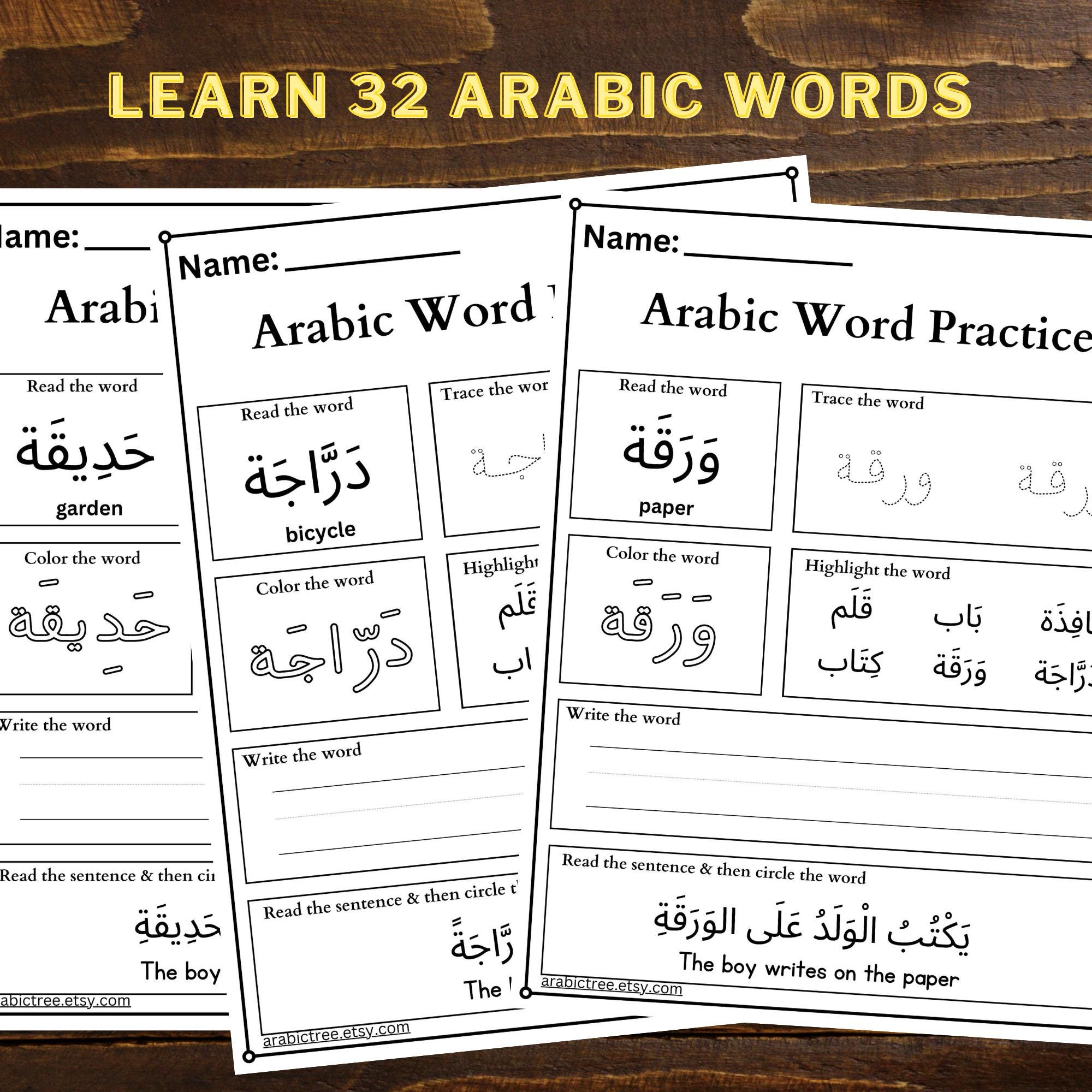 Arabic Worksheets for Kids – Tracing, Vocabulary & Writing Practice ...