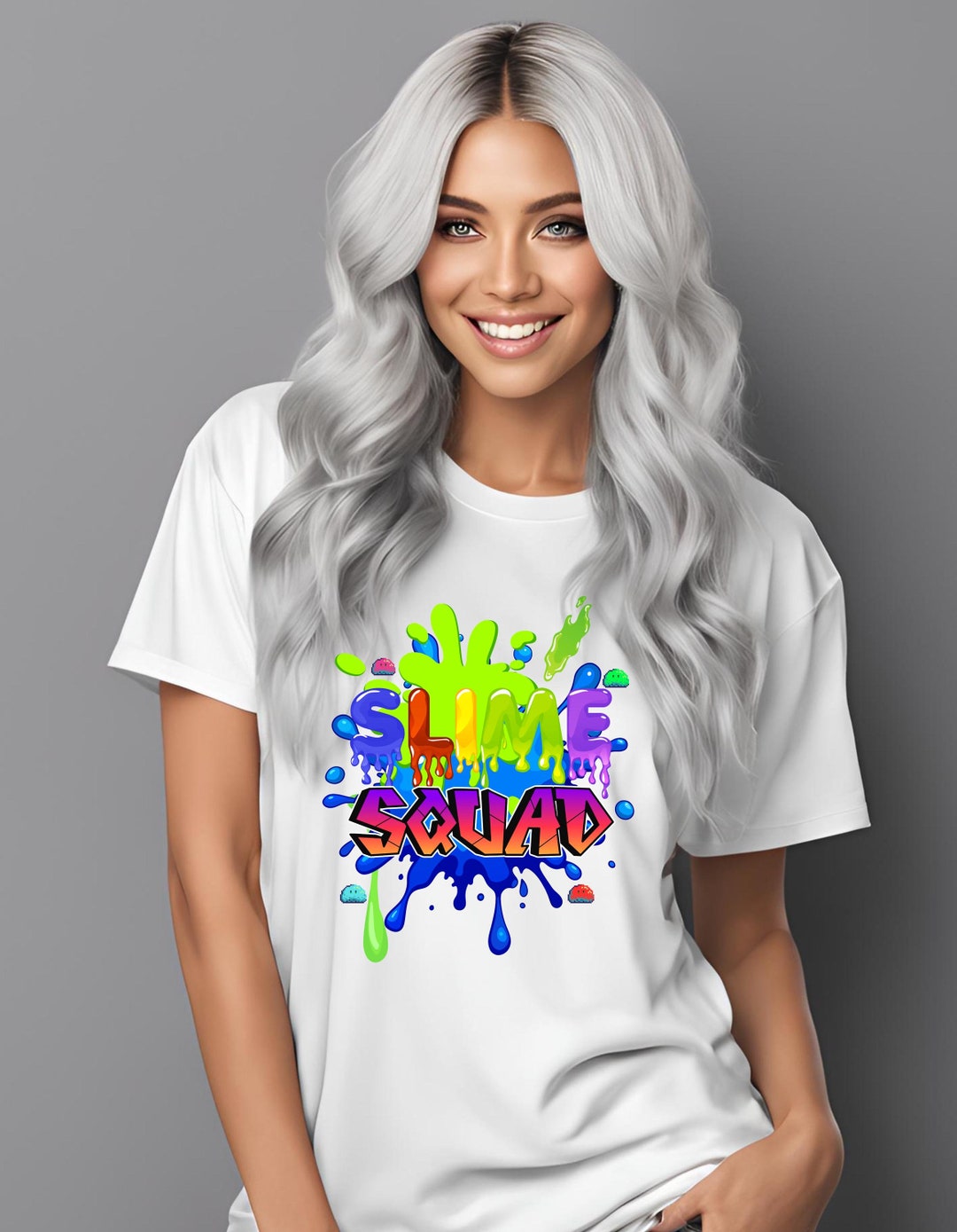 Slime Squad Graphic T-shirt Fun Slime Lover Tee Colorful Slime Squad Kids & Teens Shirt Unisex ...