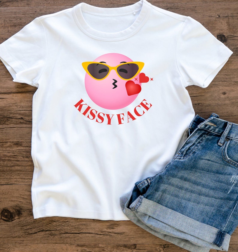 T-shirt for Tween Kissy Face Graphic Face Shirt Cute Kiss Tee Sarcastic ...