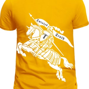 Medieval Knight Graphic T-shirt, Vintage Warrior Design Tee, Retro ...