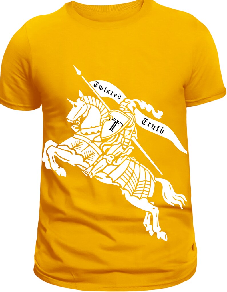 Medieval Knight Graphic T-shirt, Vintage Warrior Design Tee, Retro ...