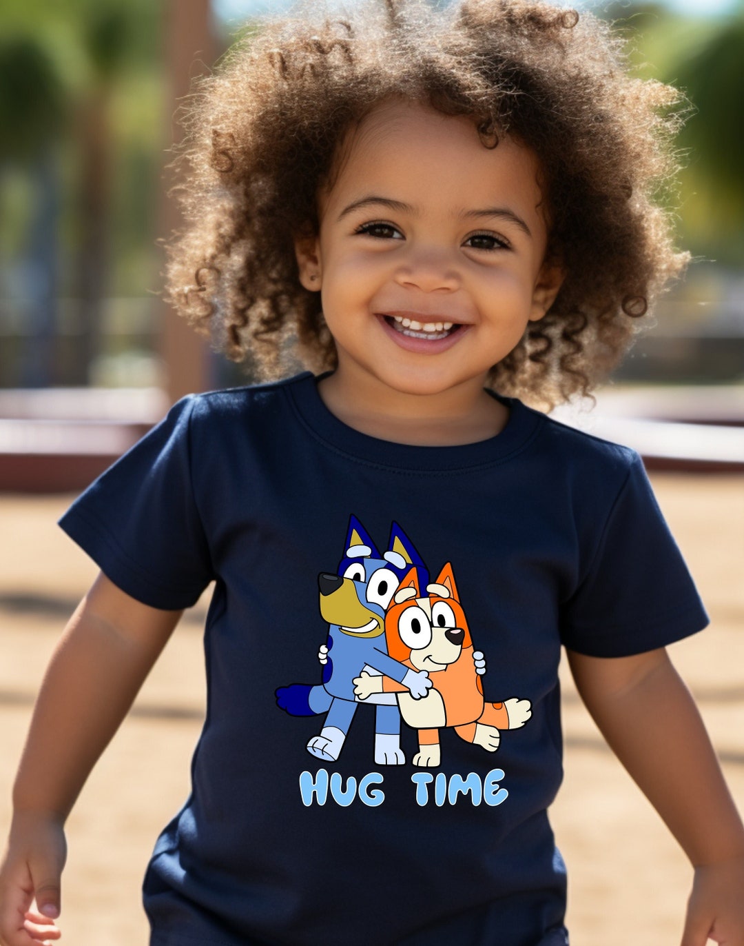 Toddler Bluey and Bingo Hugging Time Graphic T-shirt Premium Bluey ...