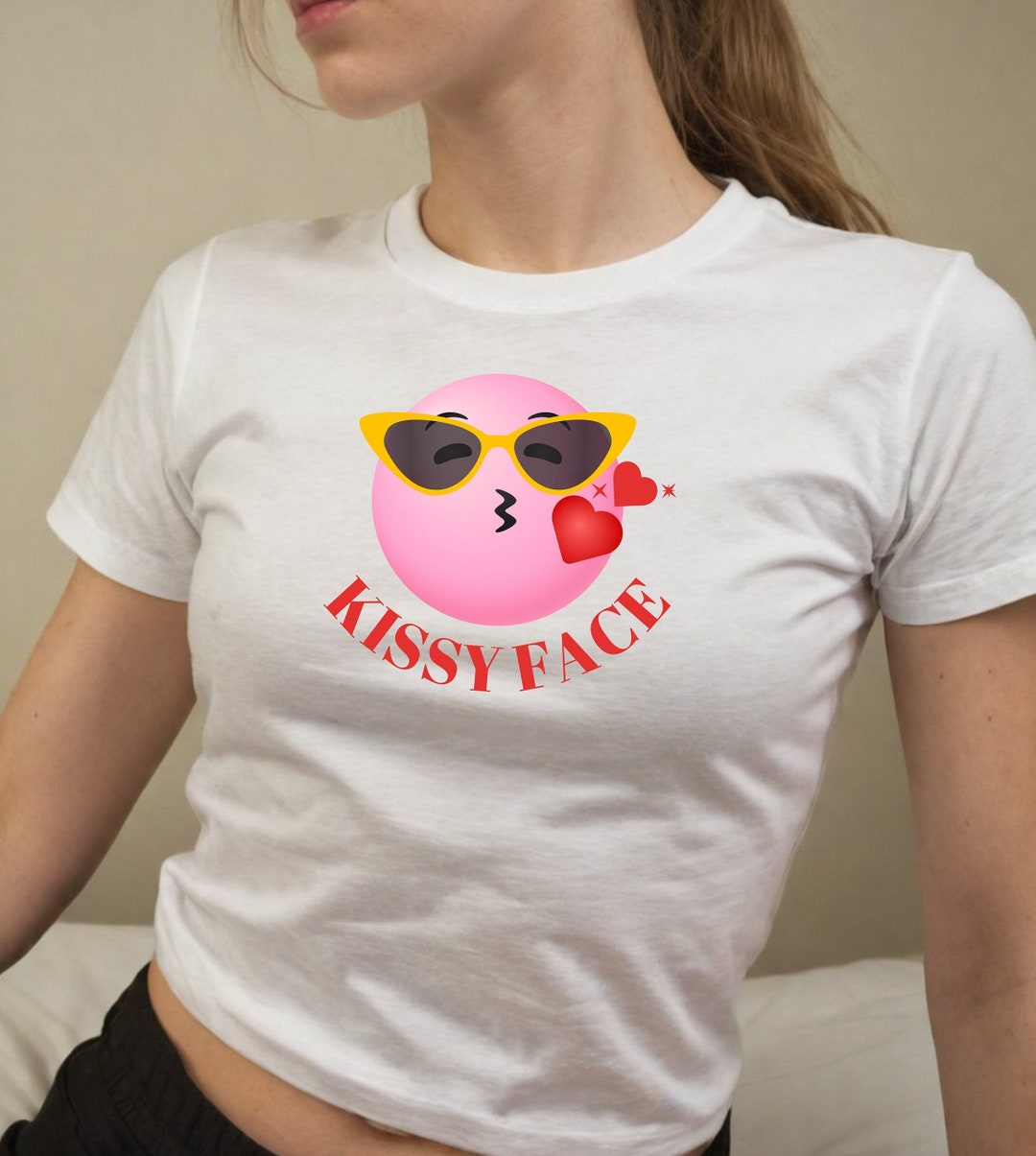 T-shirt for Tween Kissy Face Graphic Face Shirt Cute Kiss Tee Sarcastic ...