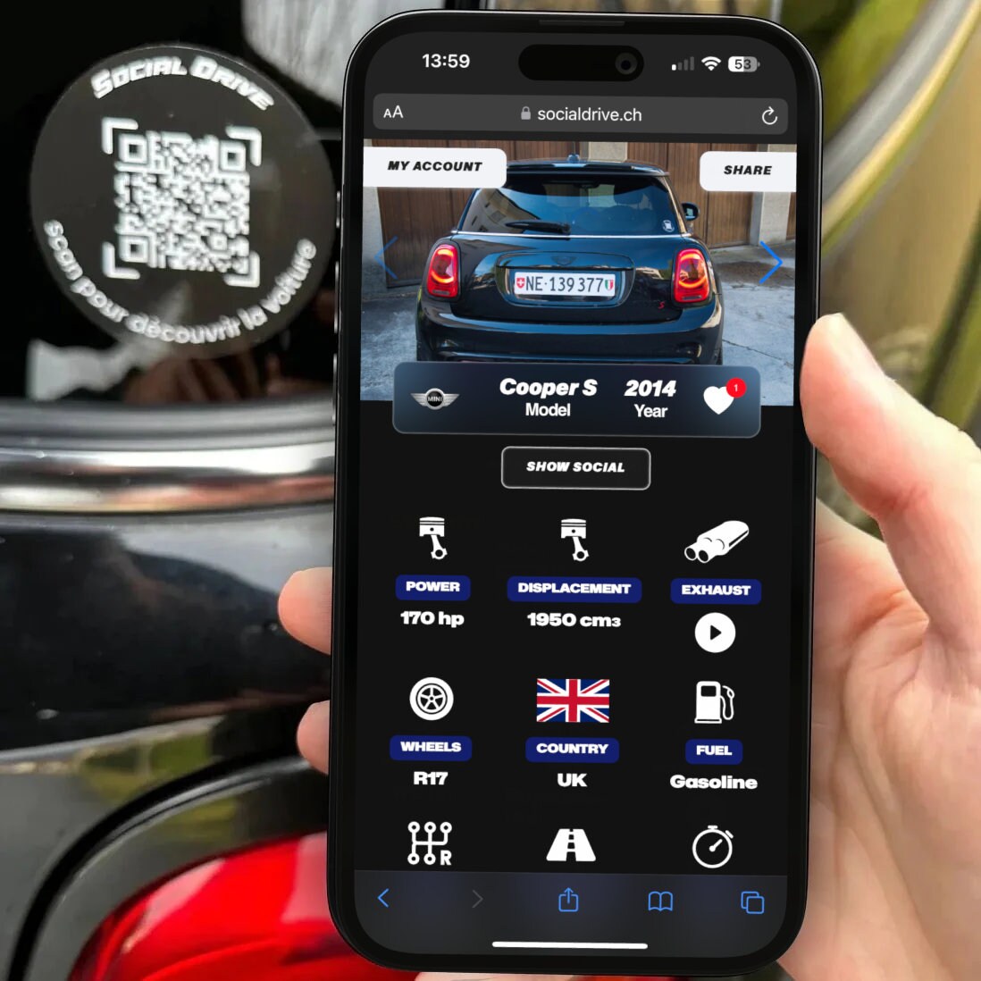 Connected Sticker for Cars - Share Your Car Specs With a QR Code - Etsy