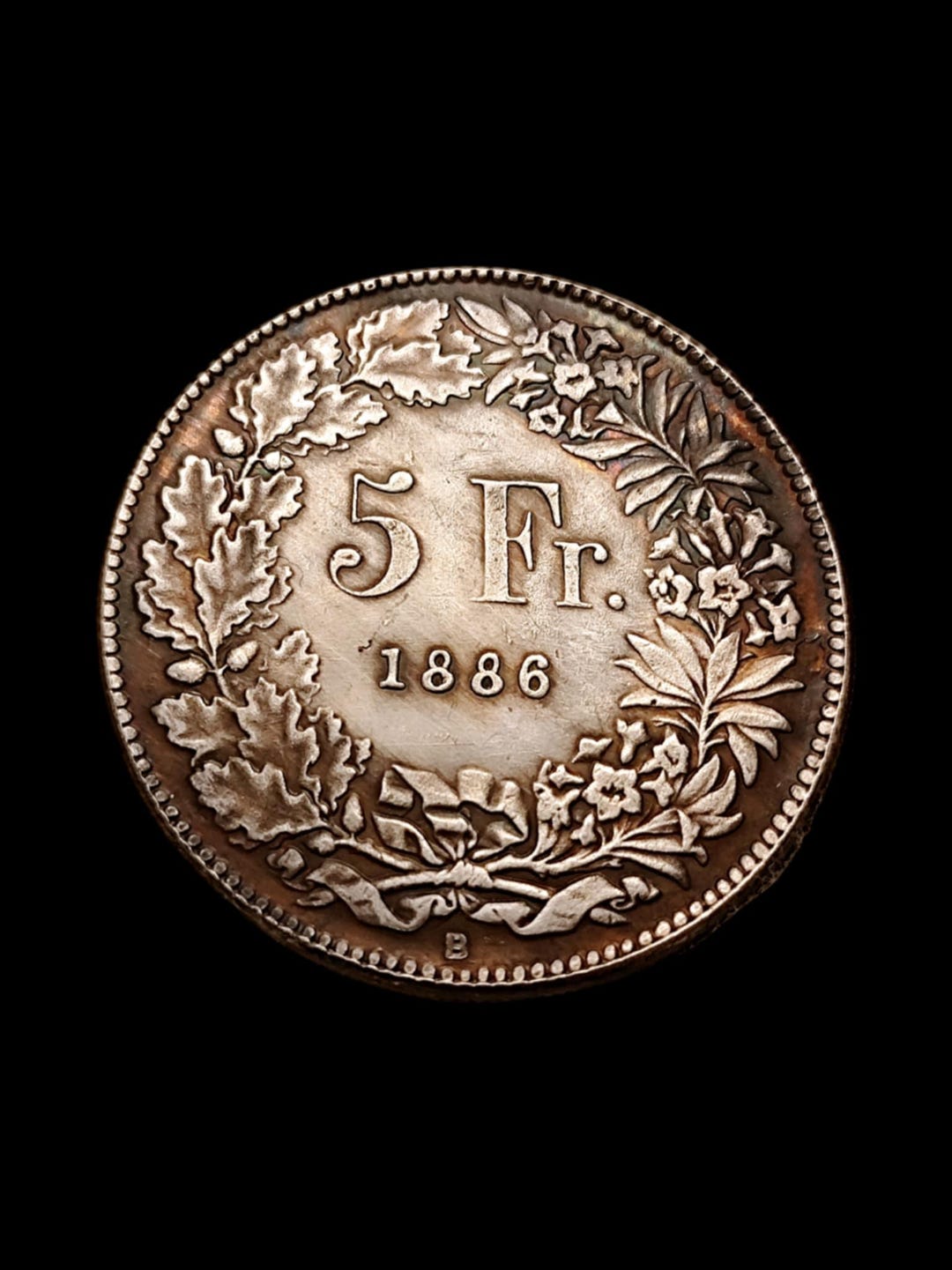 1886 Switzerland 5 Francs Helvetia Silver Plated Commemorative Coin ...