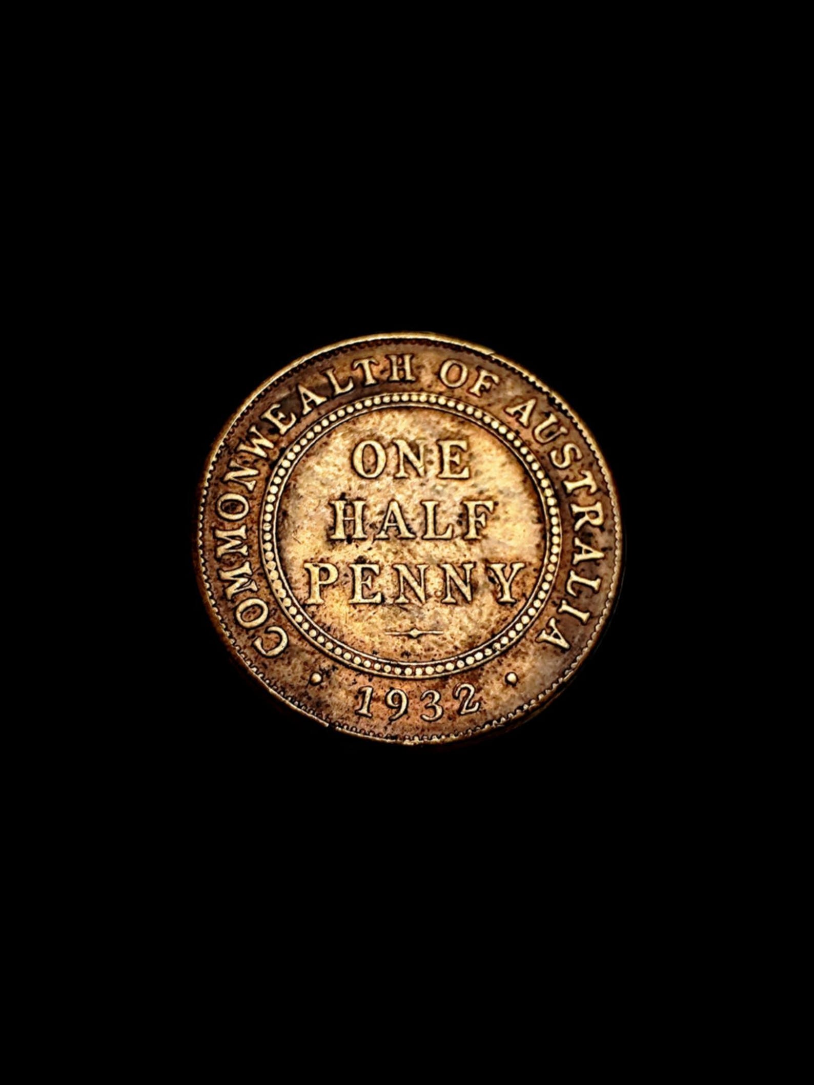 Australia One Half Penny 1932 – King George V Bronze Coin, Commonwealth ...