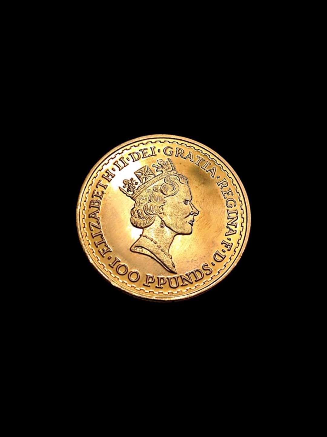 British 100 L Elizabeth II, Britannia Gold Plated Commemorative Coin ...