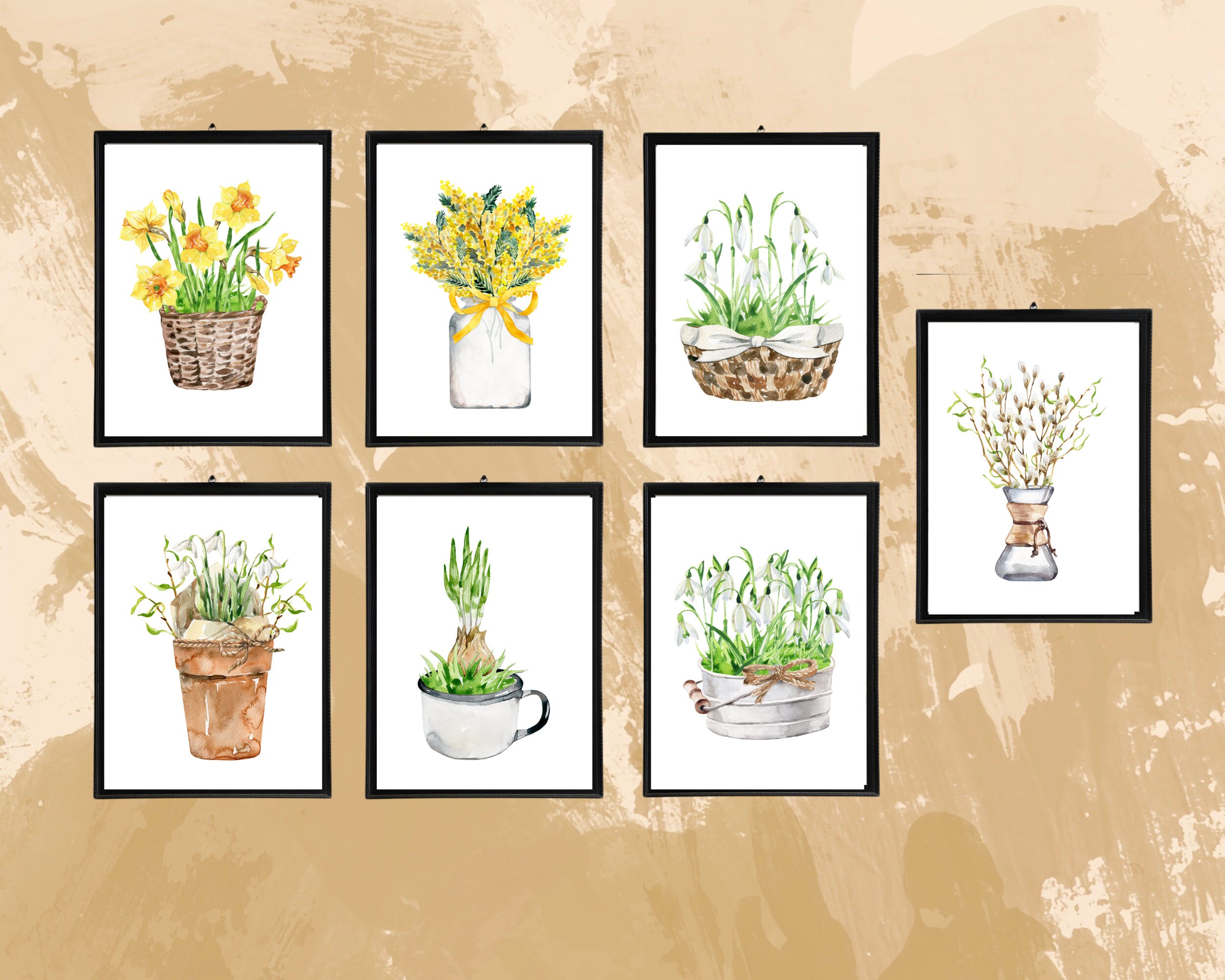 Potted Plant Theme Bundle Mailed Prints Set 6, Printed & Mailed Plant ...