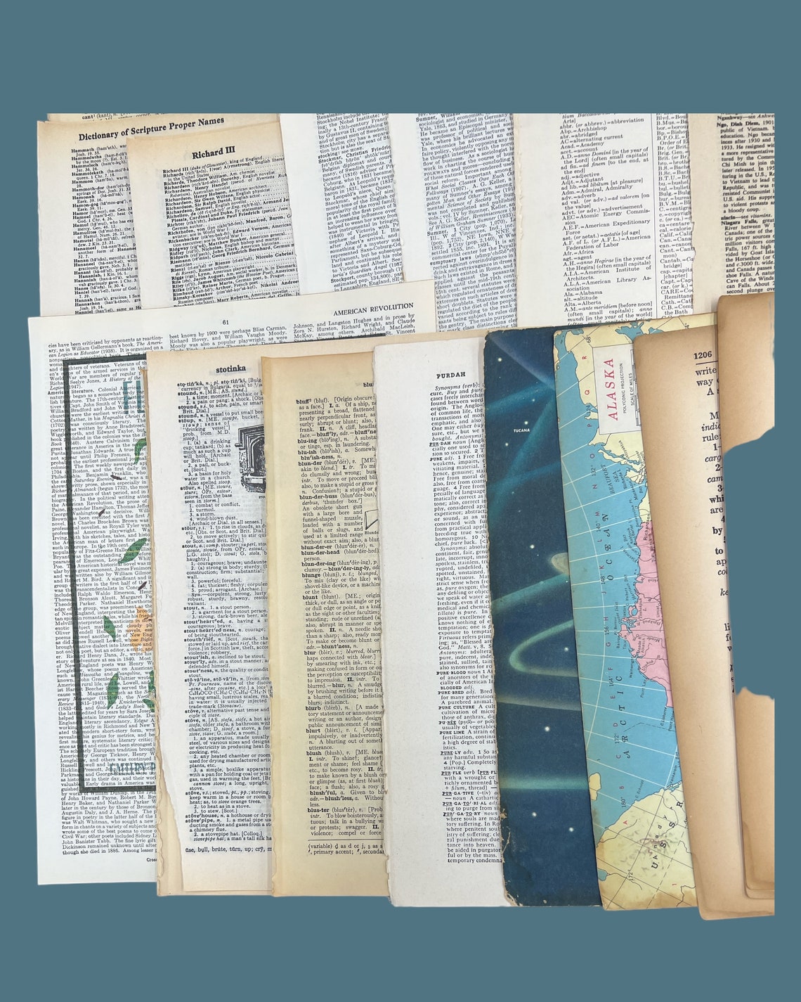 Junk Journal Ephemera Pack Dictionary Book Pages Bundle Printed ...