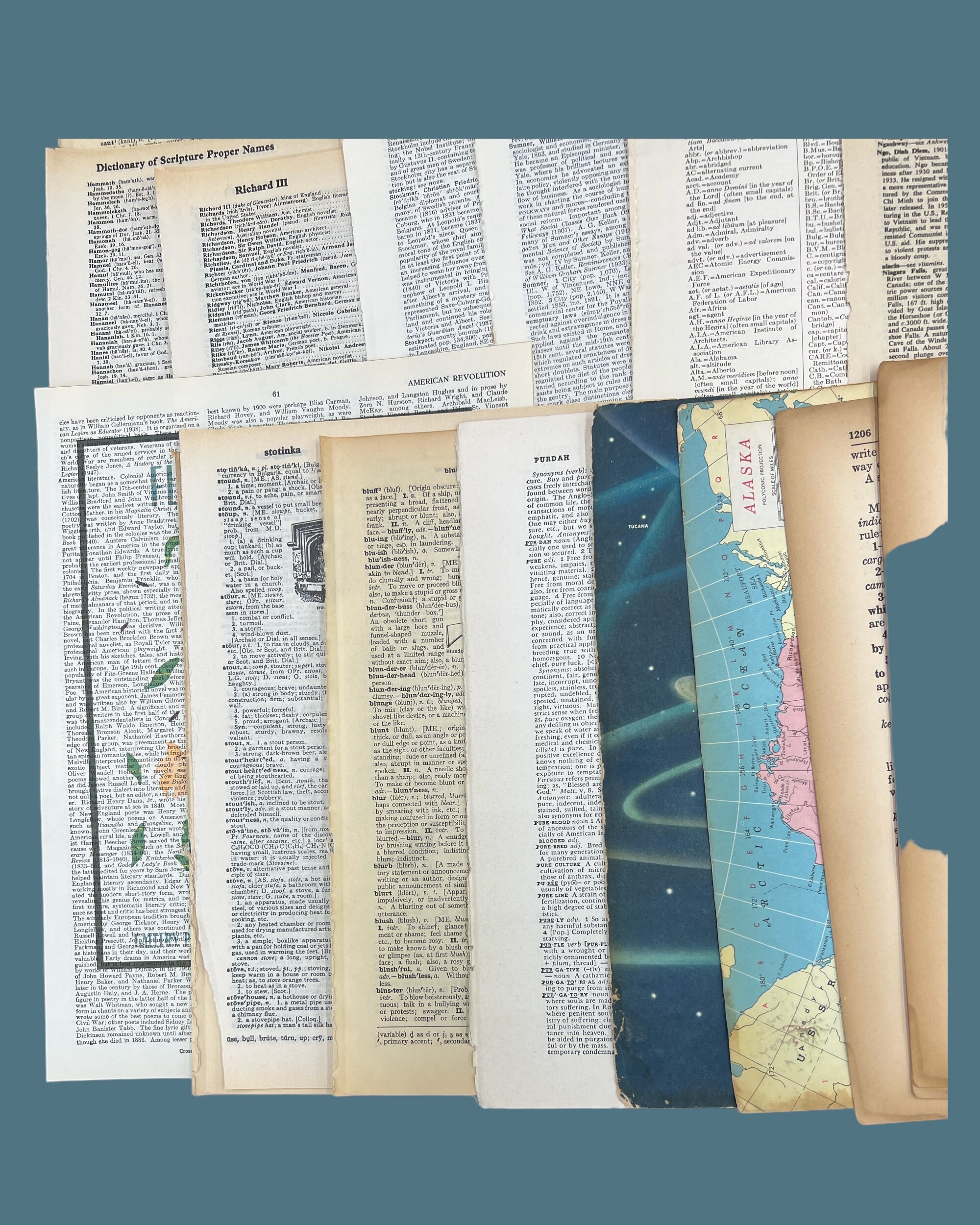 Junk Journal Ephemera Pack Dictionary Book Pages Bundle Printed ...