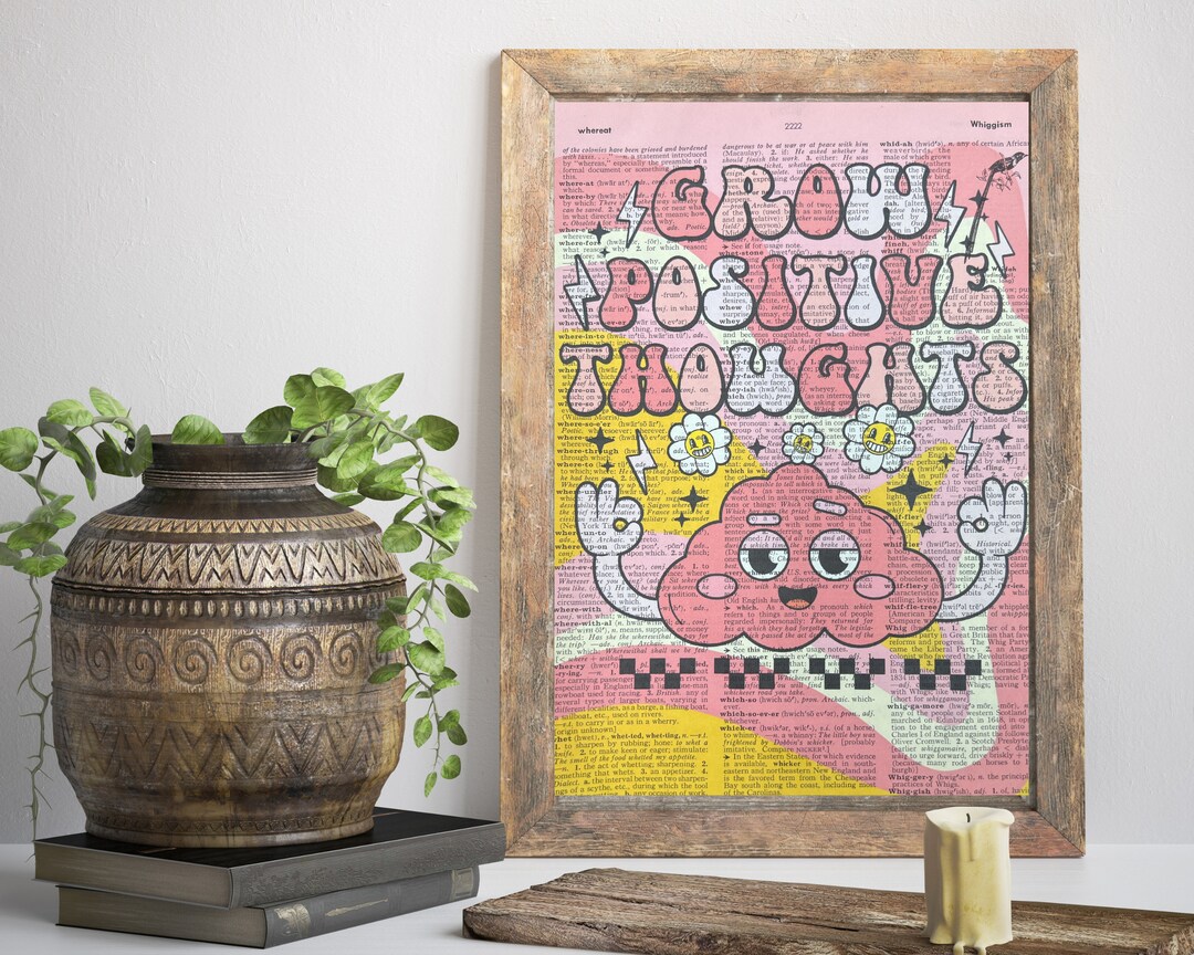 Retro Art Print Groovy 70s Affirmation Print Vintage Style Dictionary ...