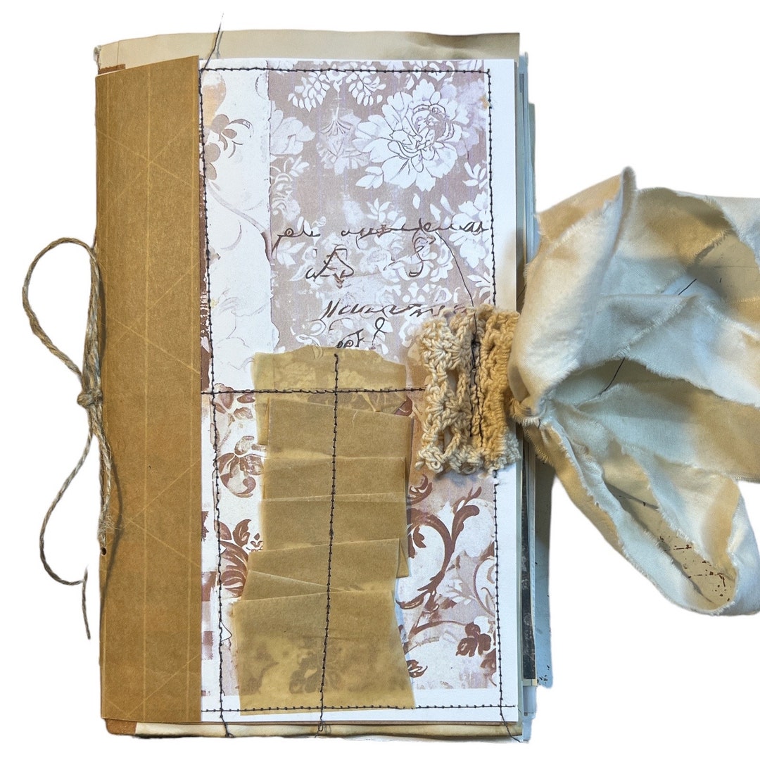 Blank Junk Journal Neutral Coffee Dyed, Grungy Junk Journal Small ...