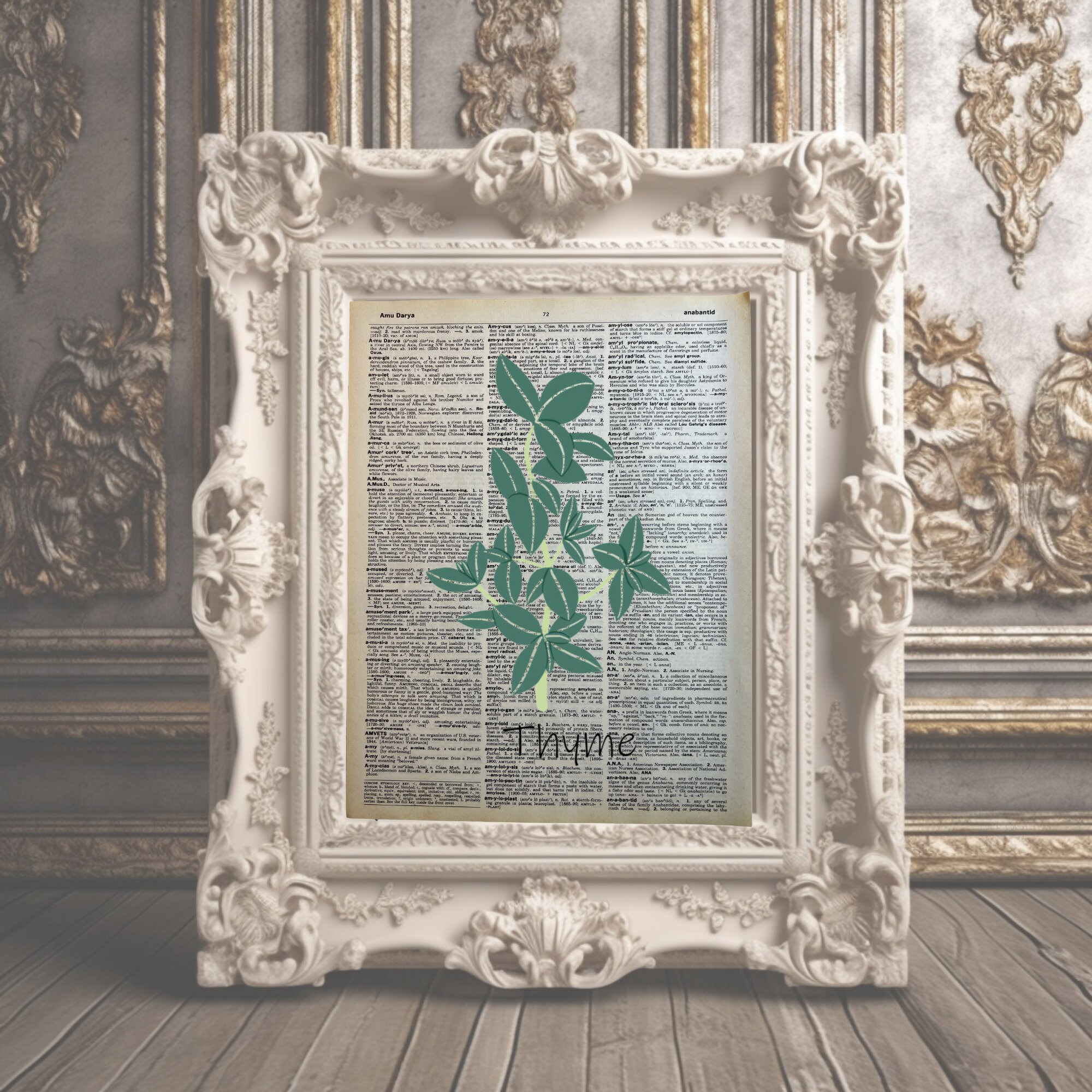Herb Themed Dictionary Art Prints Vintage Herb Home Decor Kitchen Wall Art Gift for Foodie Gift ...